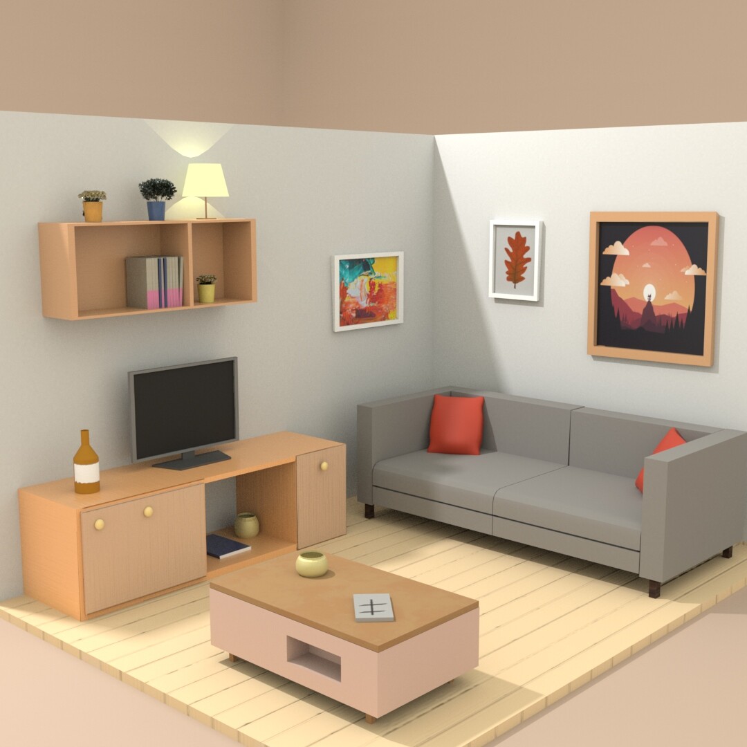ArtStation - 3D Stylized Interior