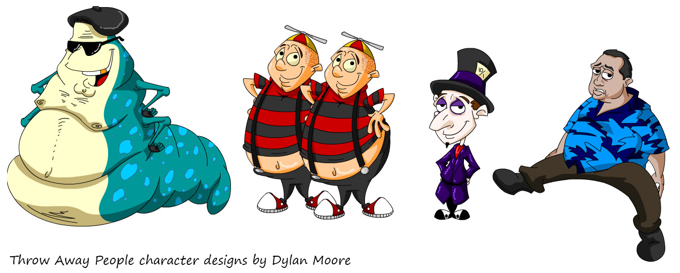 Dylan Moore - Throw Away People character designs