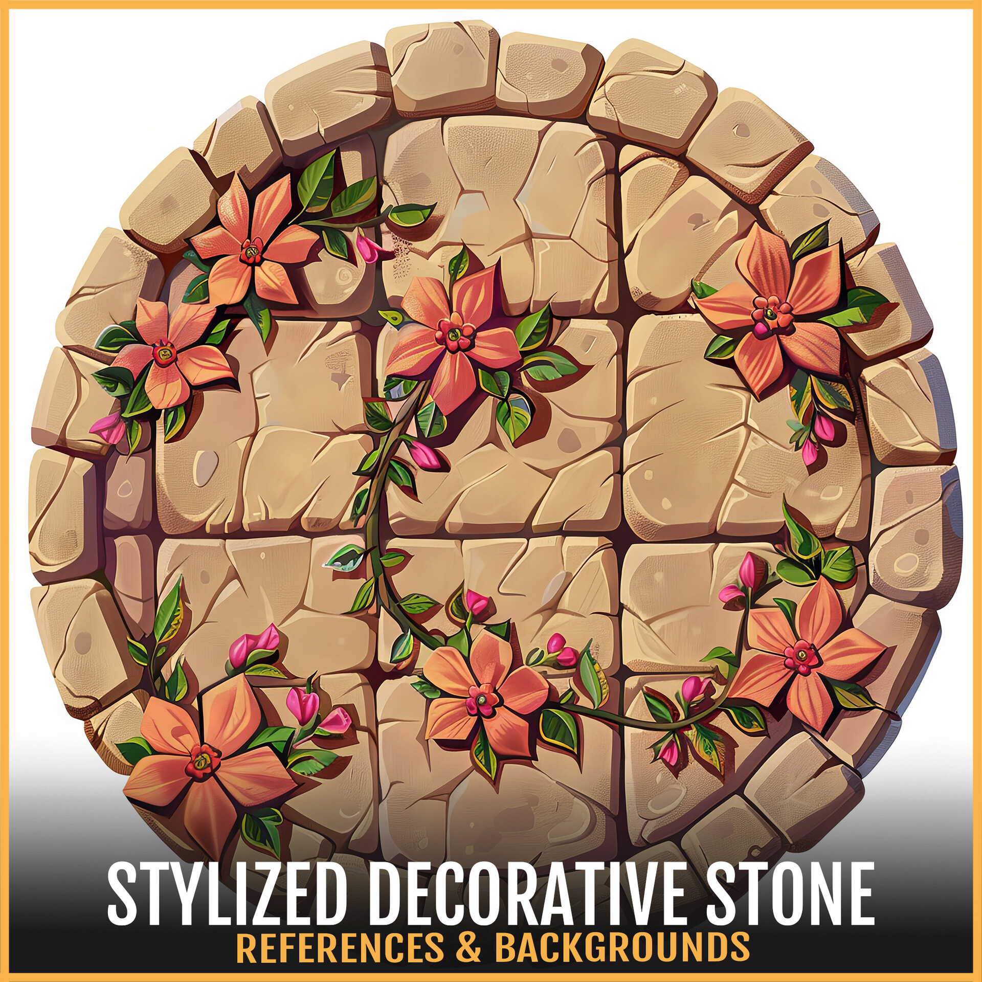 ArtStation - 606 stylized Decorative Stone