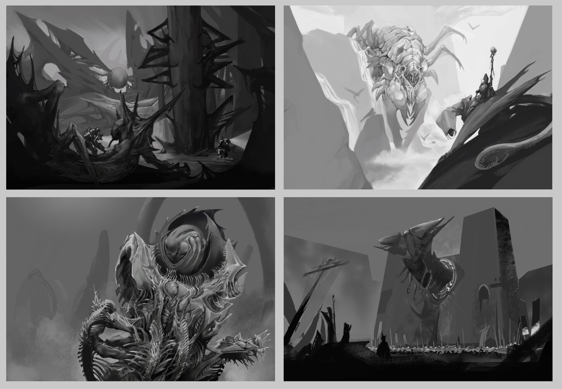 ArtStation - Bw composition sketches