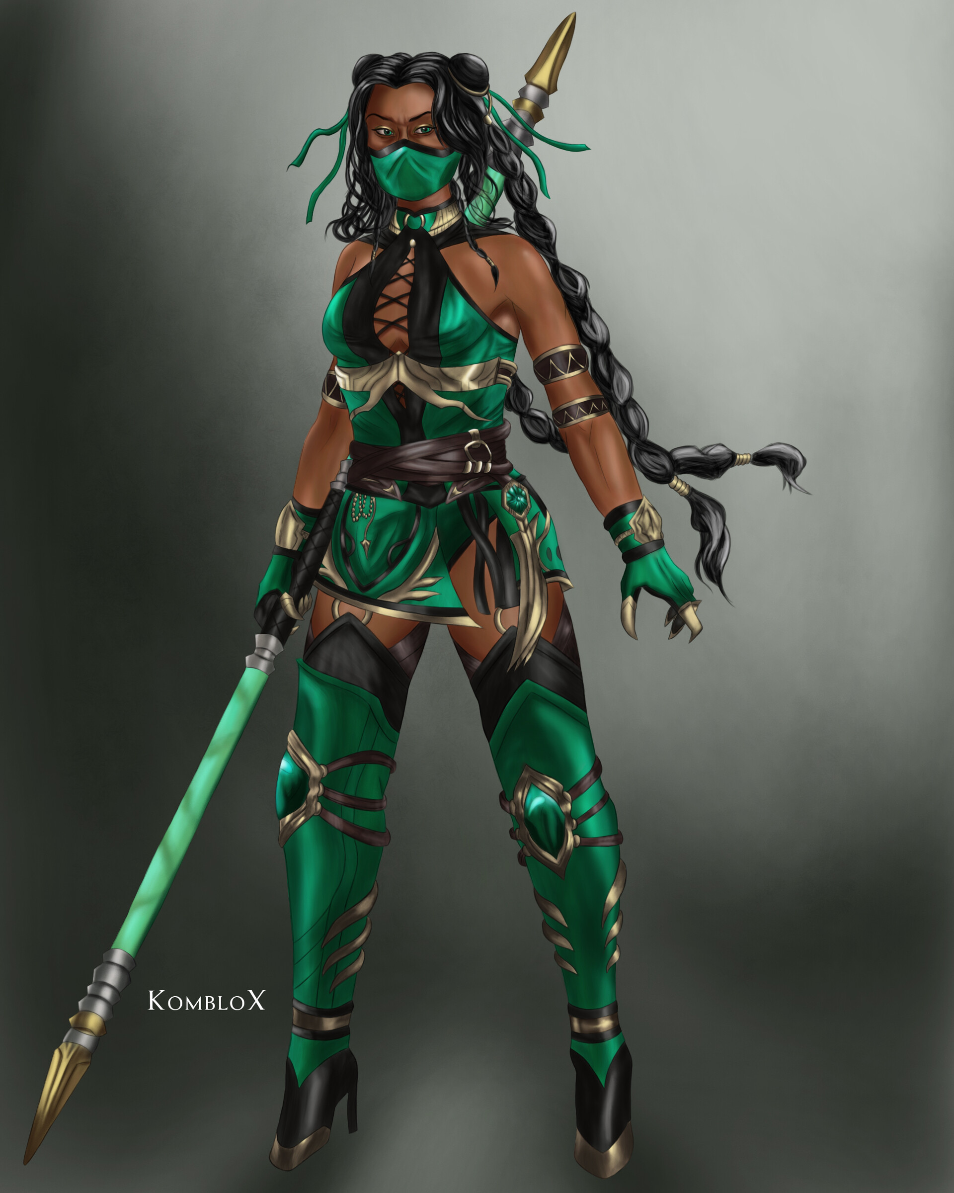 ArtStation Jade MK Deception Alt. costume redesign MK1