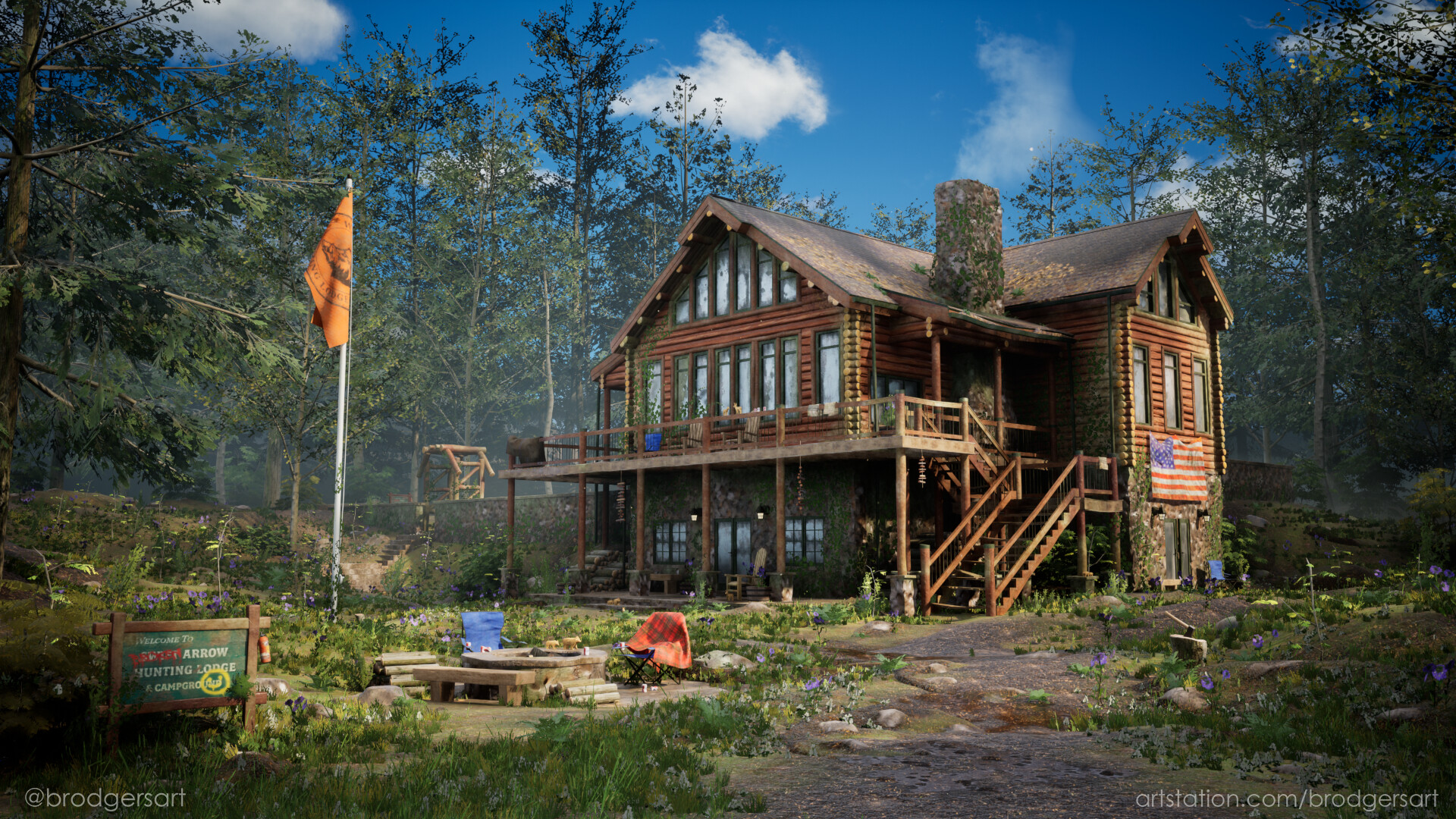 ArtStation - Hunting Lodge by Ben Rodgers
