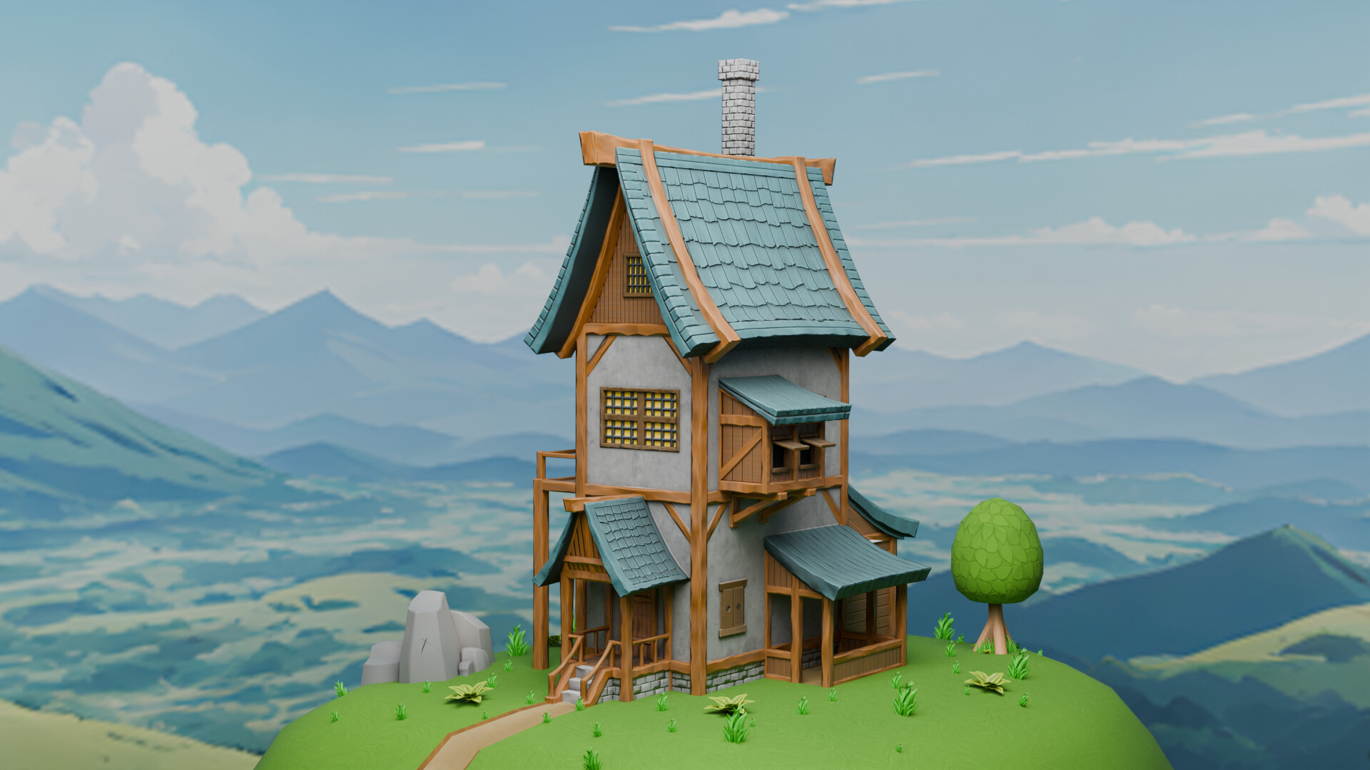 ArtStation - House Medieval Cartoon 3D