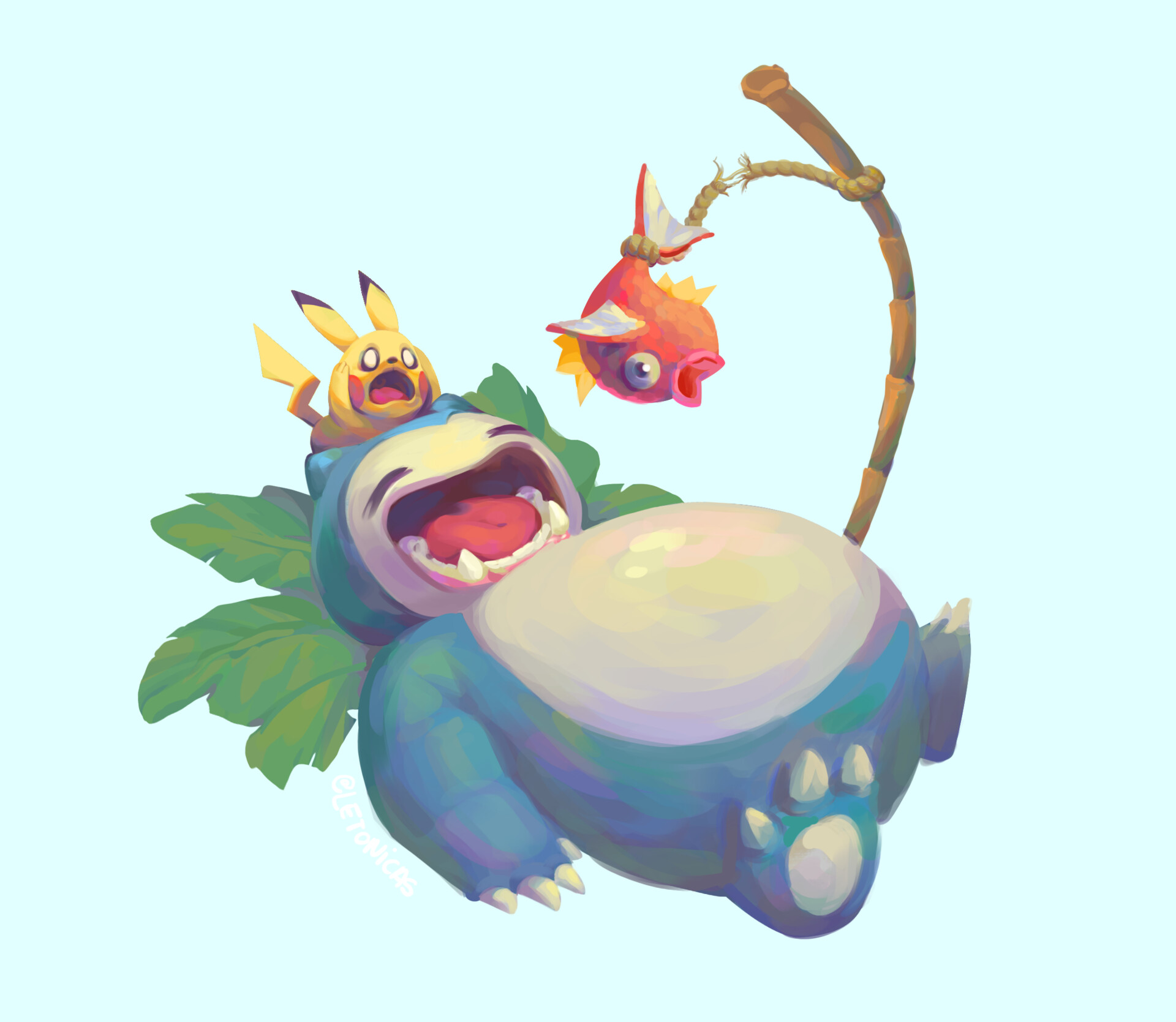 ArtStation - Snorlax, Pikachu and Magikarp