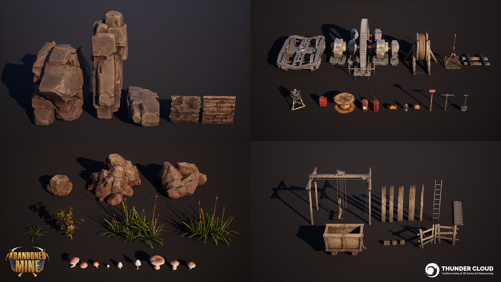 Thunder Cloud Studio - Stylized PBR 3D Environment - Abandoned Mine