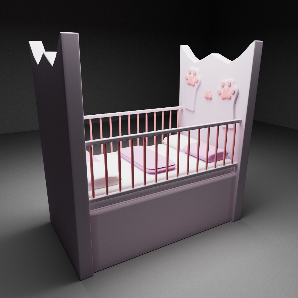 ArtStation - Baby Cot 3D Model