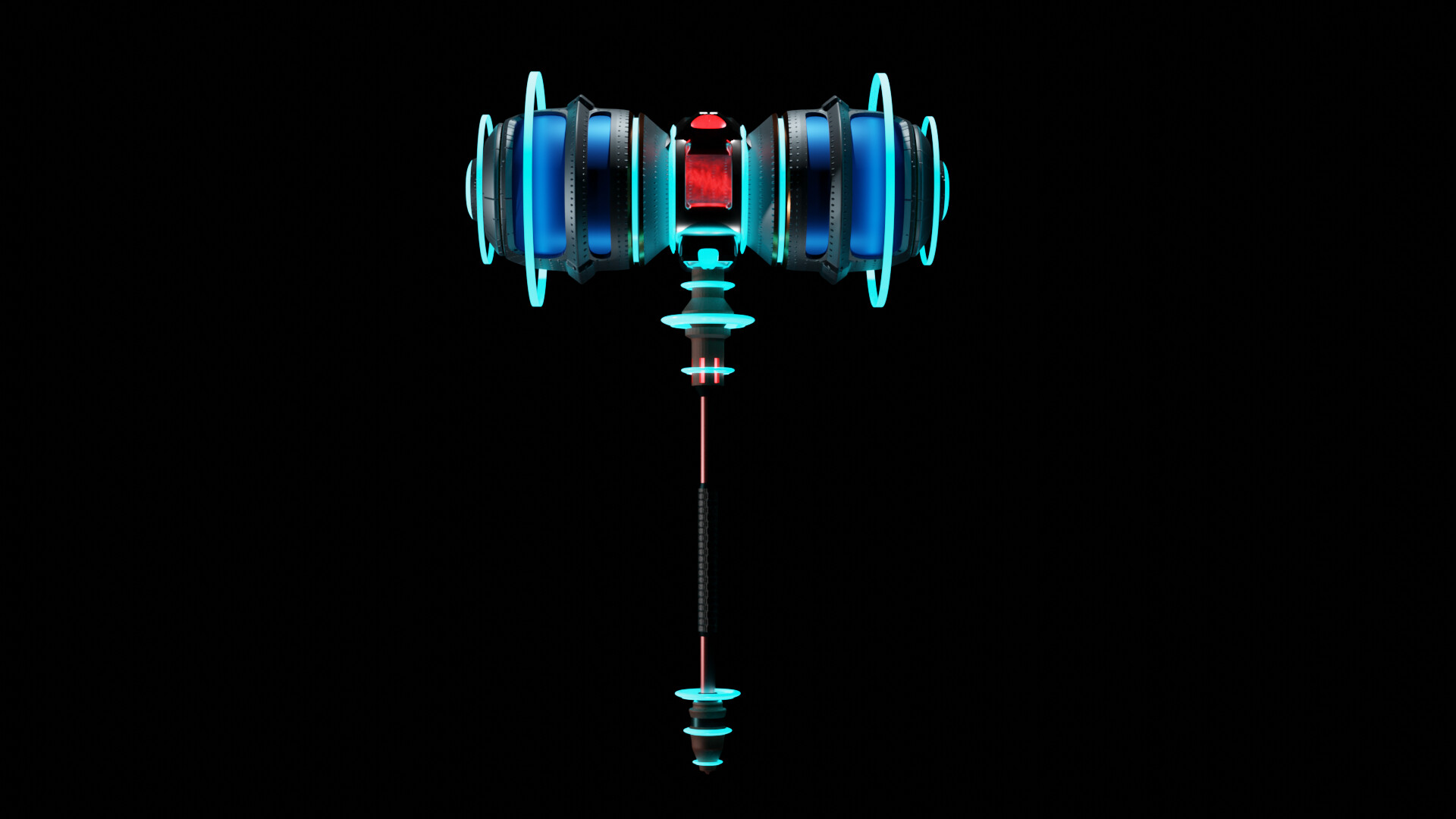 ArtStation - A 3d model of a sci-fi energy hammer