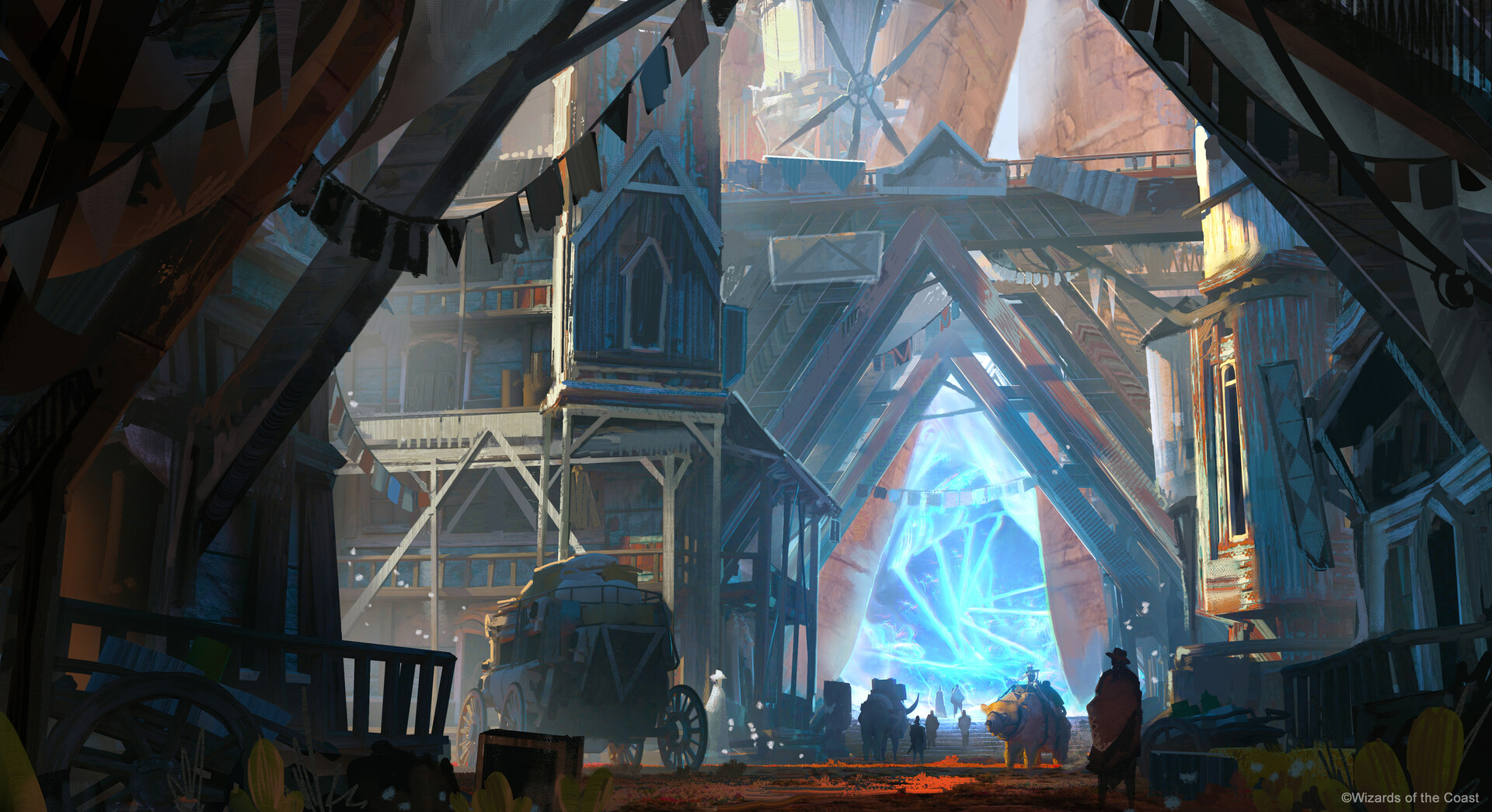 ArtStation - Magic the Gathering - Outlaws of Thunder junction concept art - Portal Town