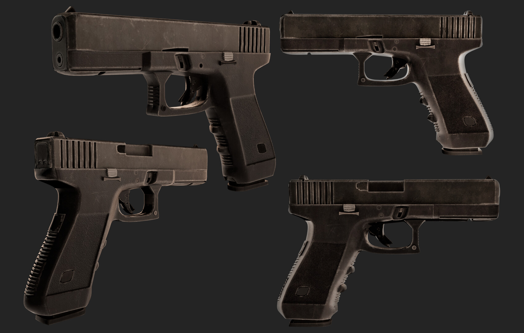 ArtStation - 3D low poly pistol practice