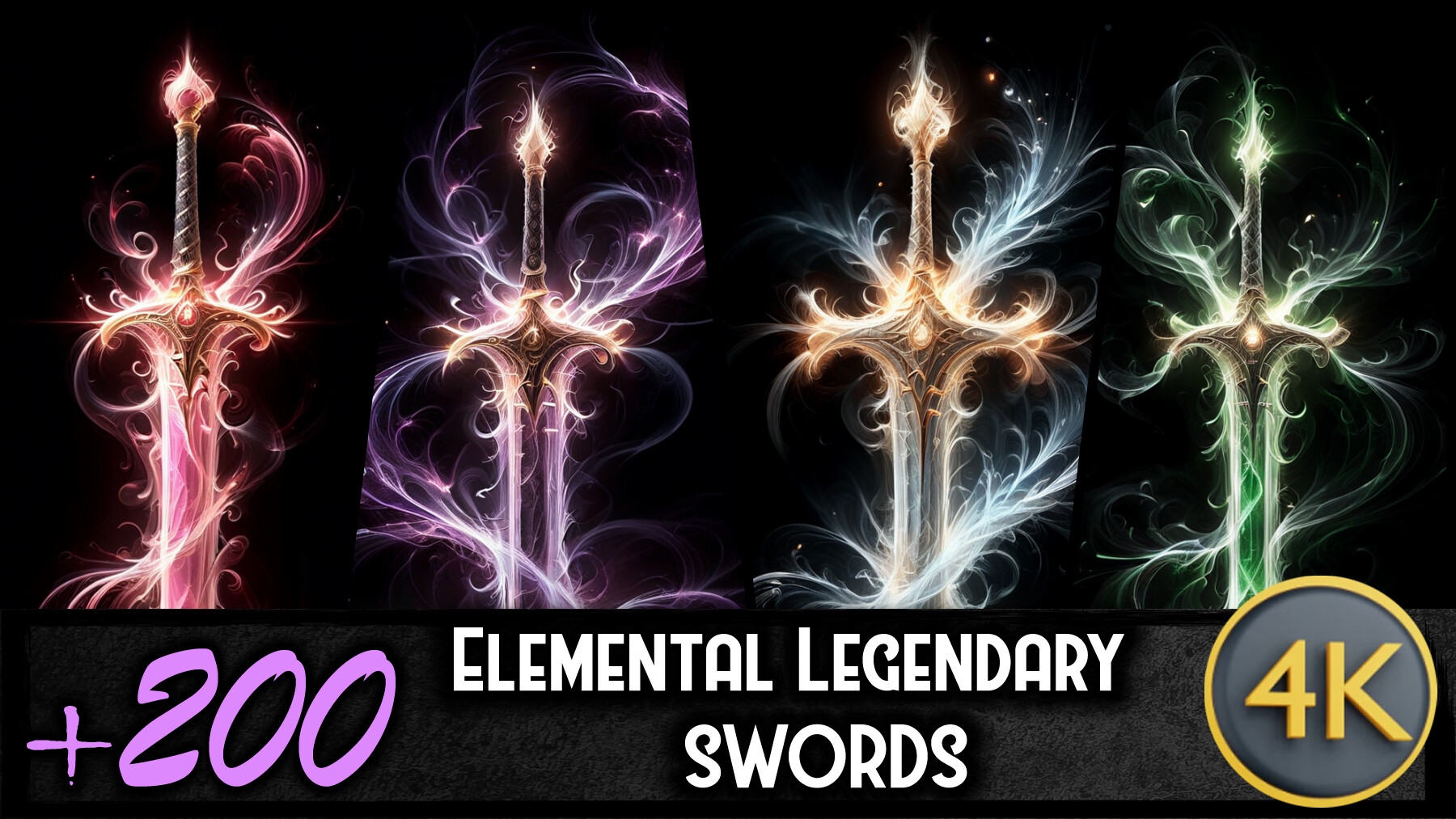 ArtStation - +200 Elemental Legendary Swords | 4K
