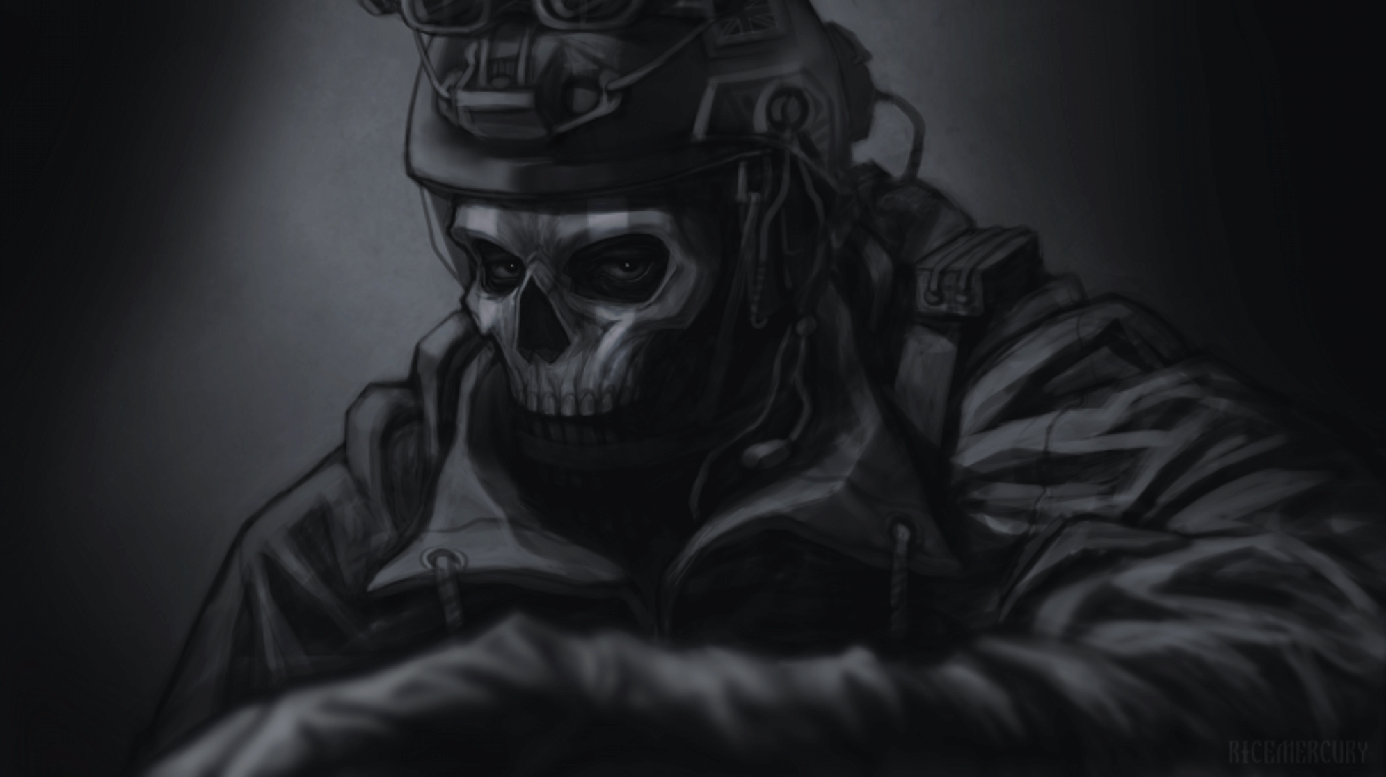 how to draw cod ghost logo