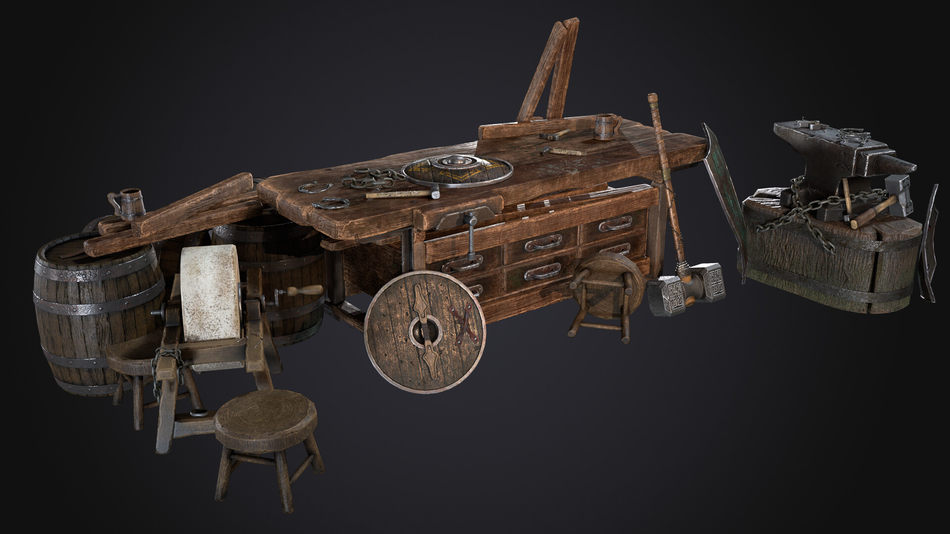 ArtStation - The Forge Diorama - props