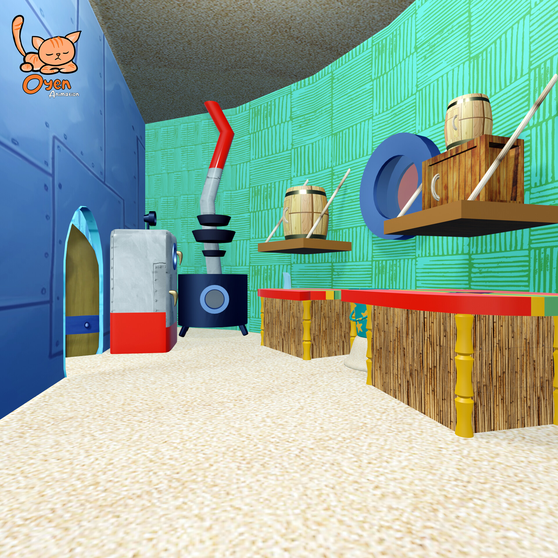 Riswan zamil - SpongeBob Pineapple House Complete with Inside Low-poly ...