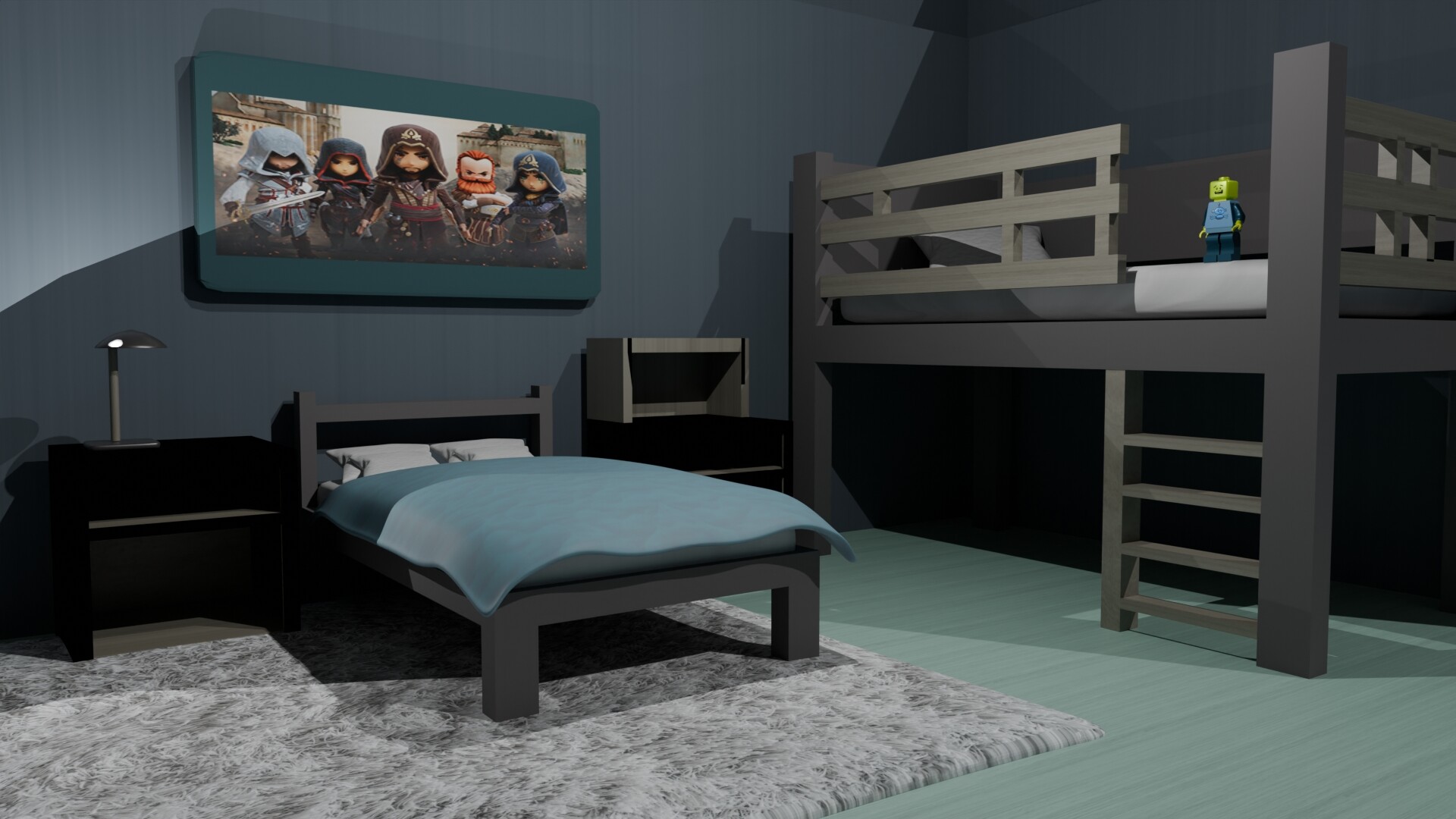 ArtStation - Lego themed 3D room model (Blender)