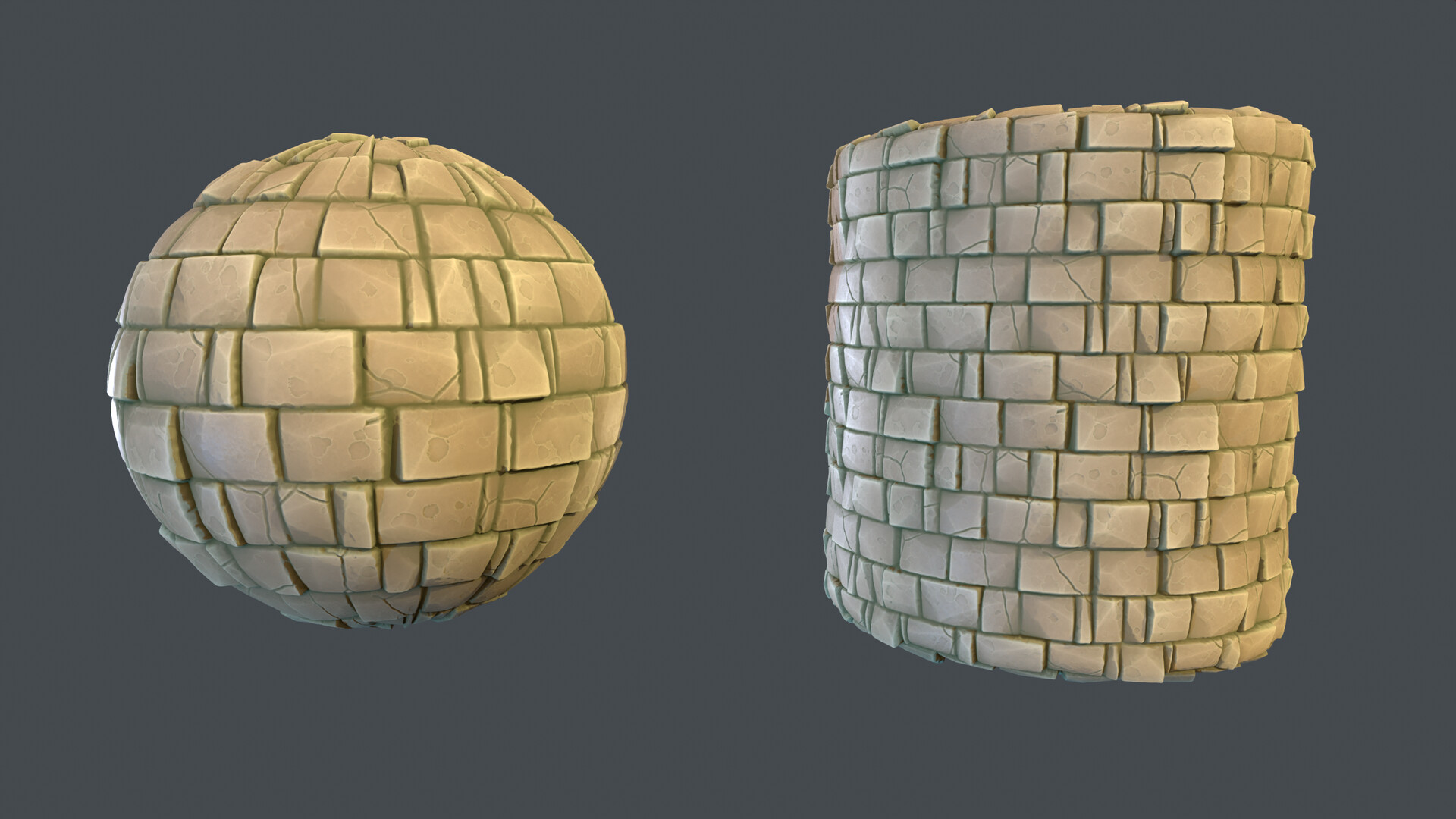 ArtStation - Stylized cobblestone wall