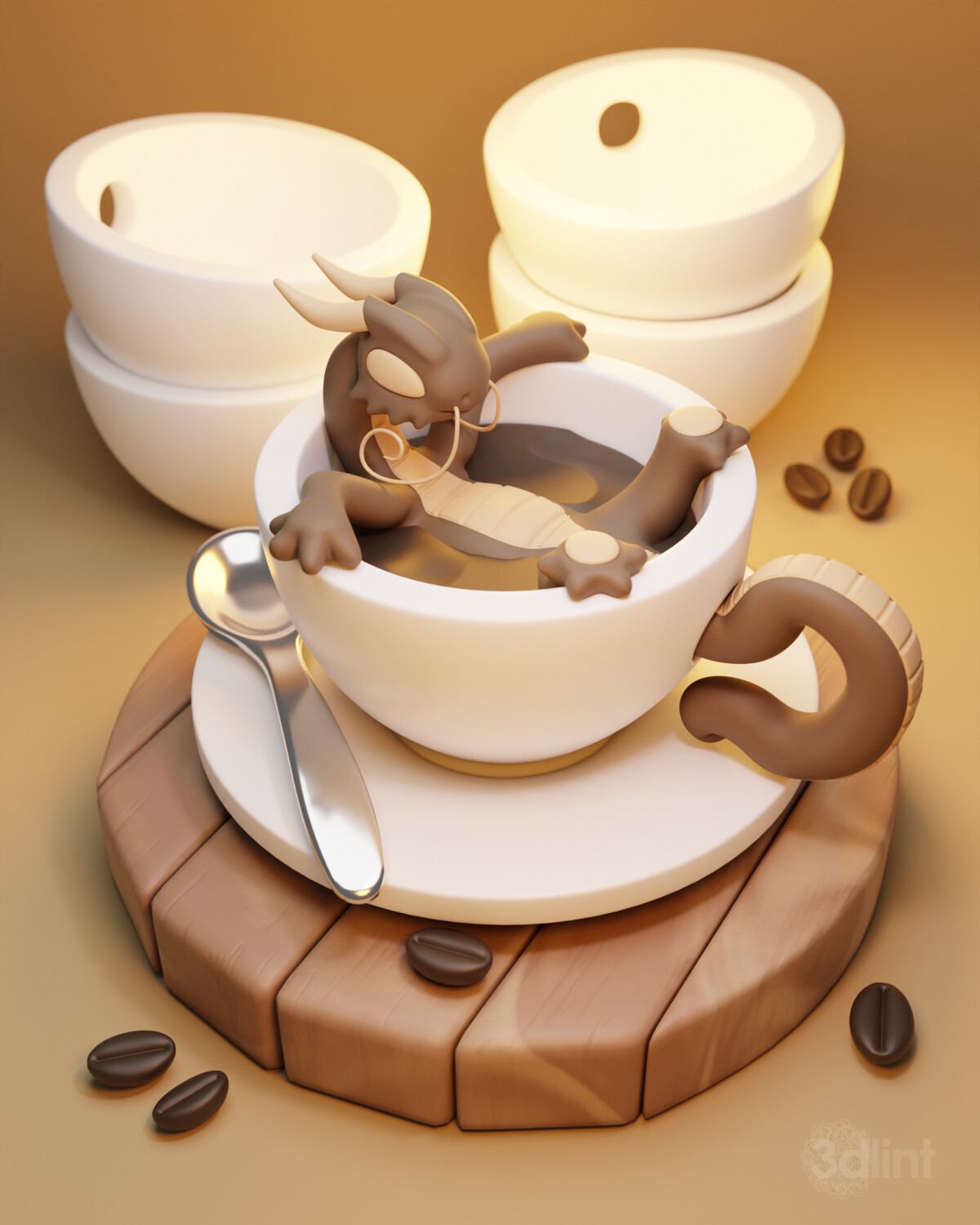 ArtStation - Coffee Dragon (Blender 3D)