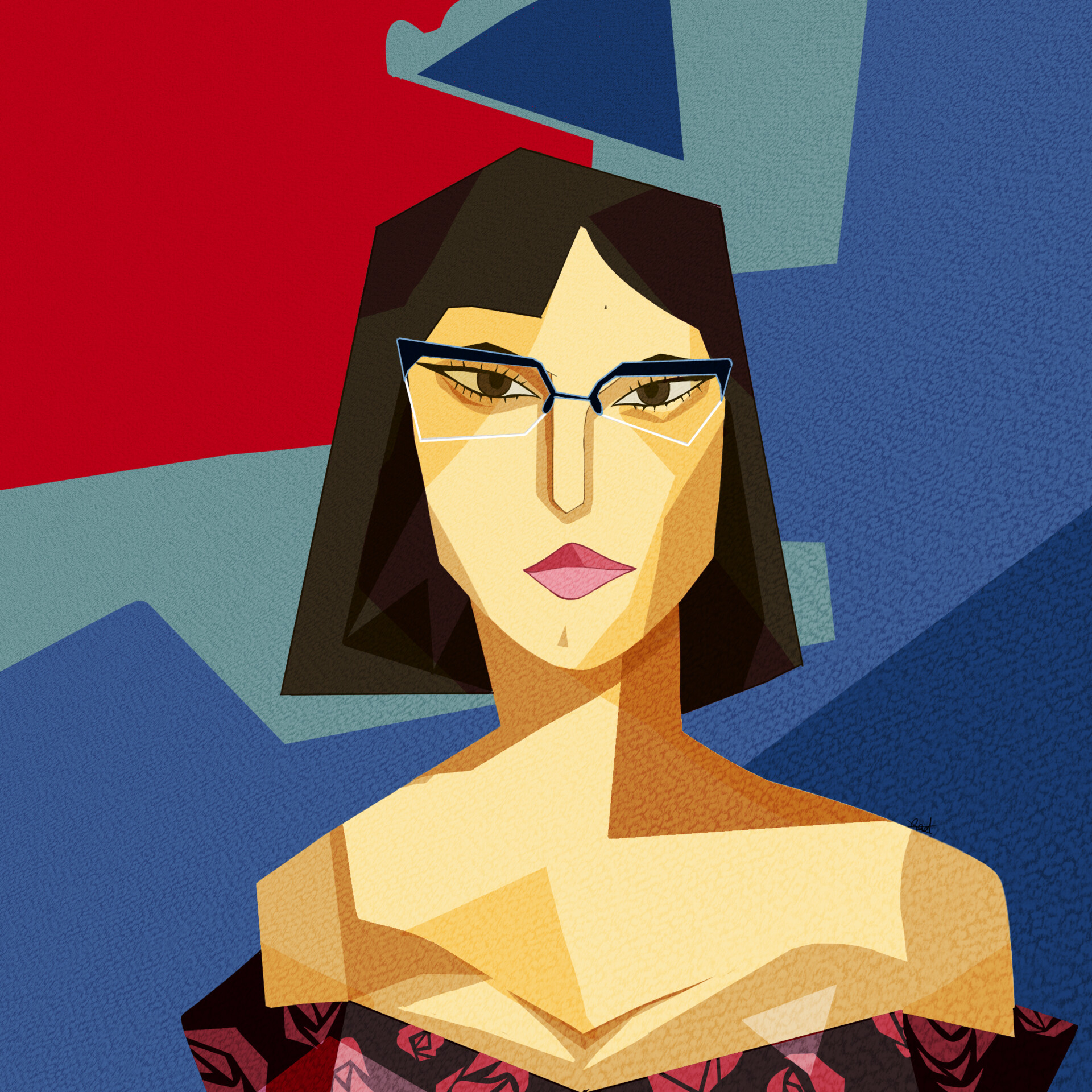 ArtStation - Cubism Self portrait - Emilio Pettoruti style