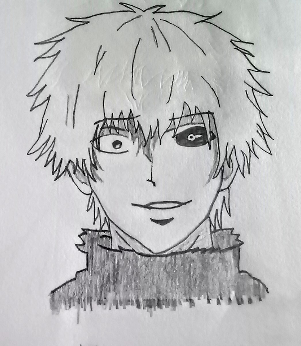how to draw kaneki hair