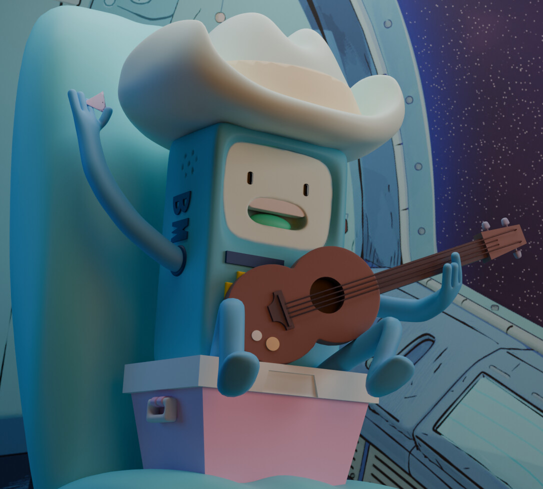 ArtStation - BMO 3D Model - Adventure Time | Created in Blender