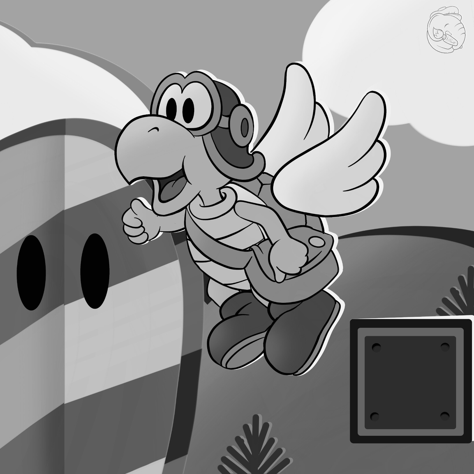 flying koopa troopa coloring page