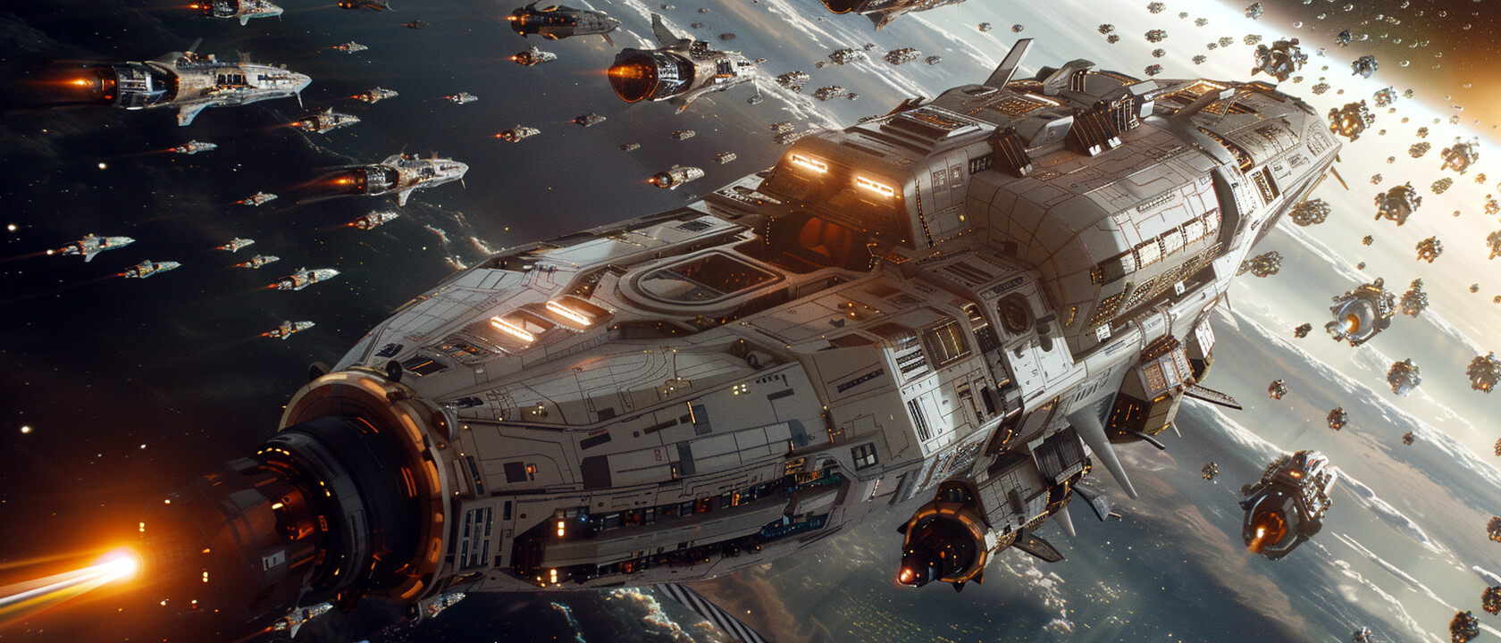 ArtStation - Spaceship Fleet Intergalactic 1