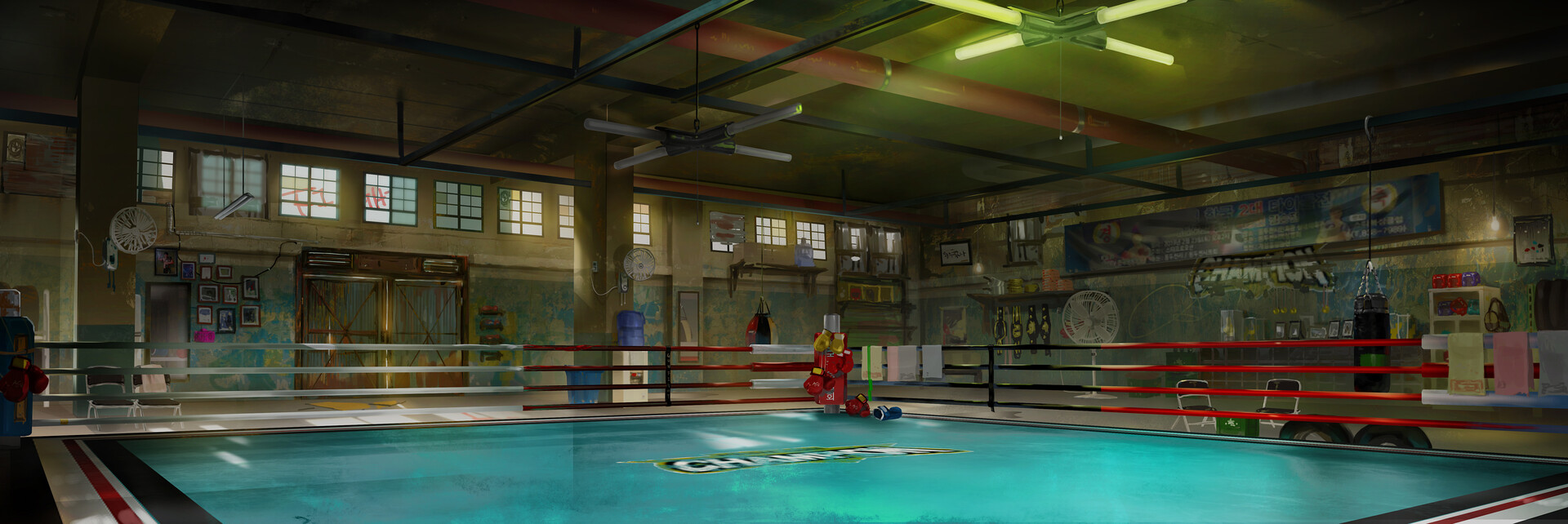 ArtStation - [Building&Fighter] _ gym concept