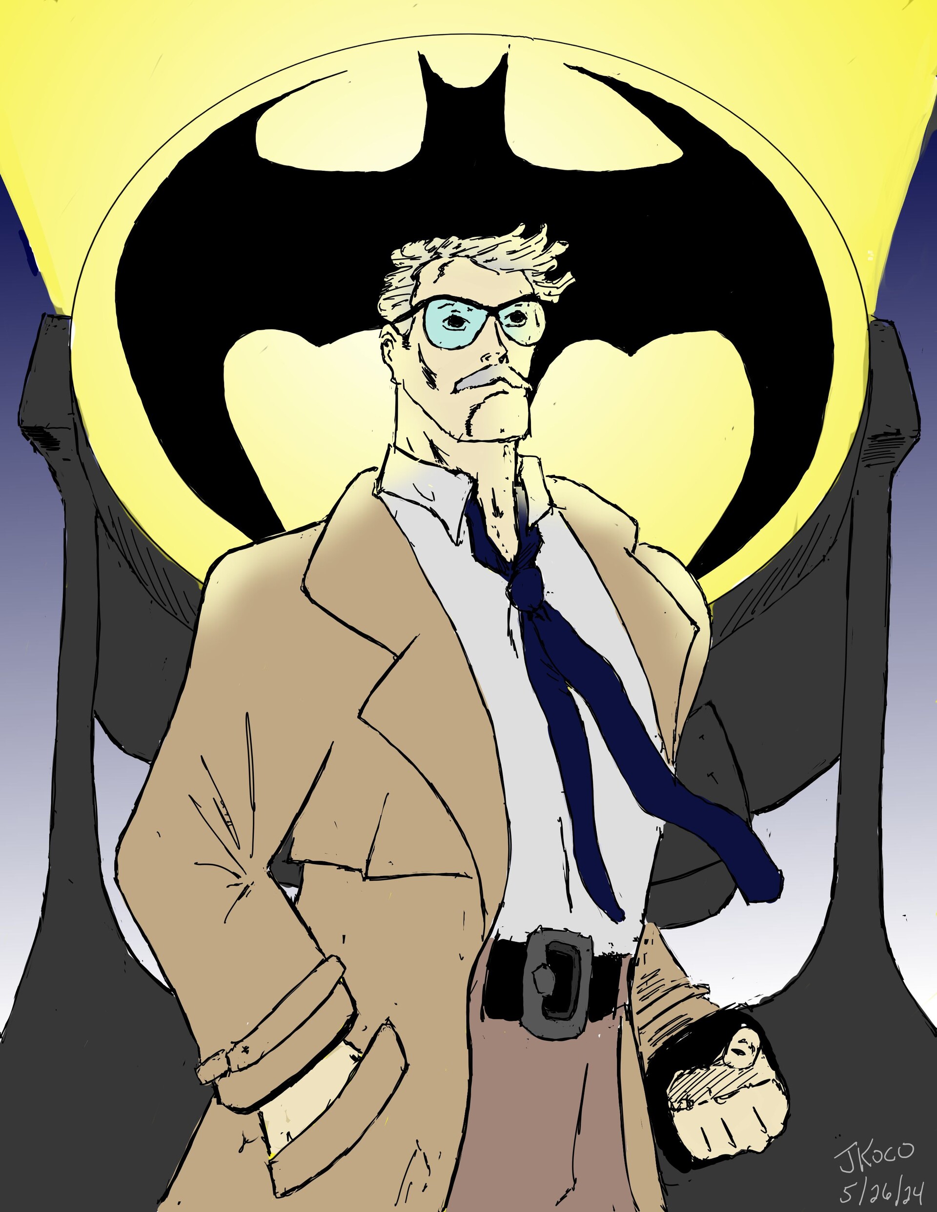 ArtStation - Jim Gordon and the Bat Signal