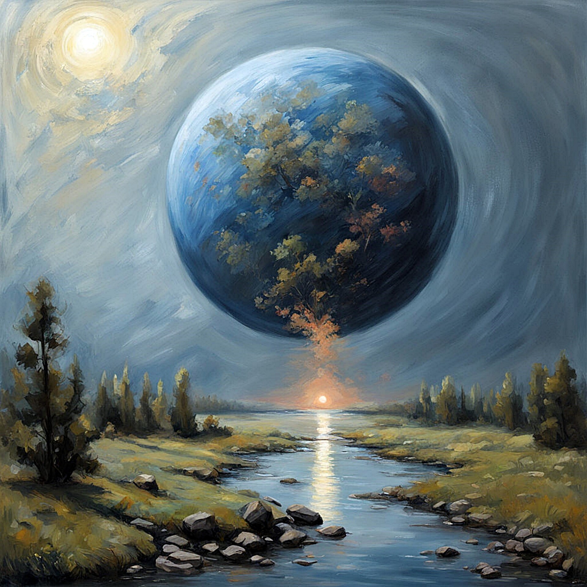 ArtStation - A visit to the ancient Earth by an intelligent ball