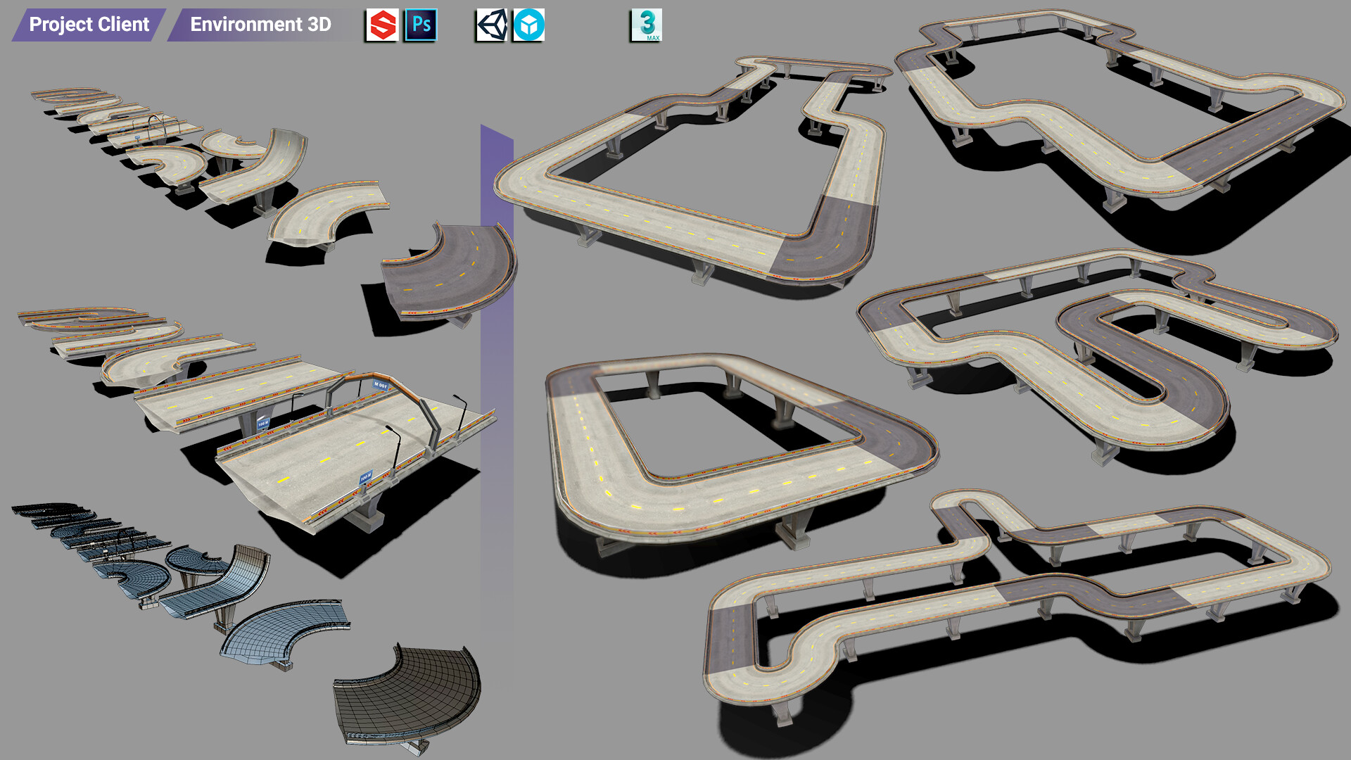 ArtStation - Modular_ Road Pack 3D