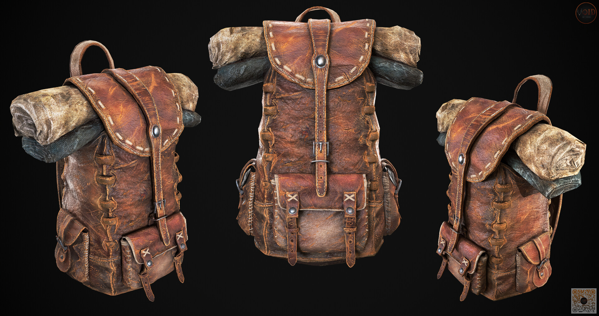 ArtStation - Old Leather Bag (GAME MODEL)