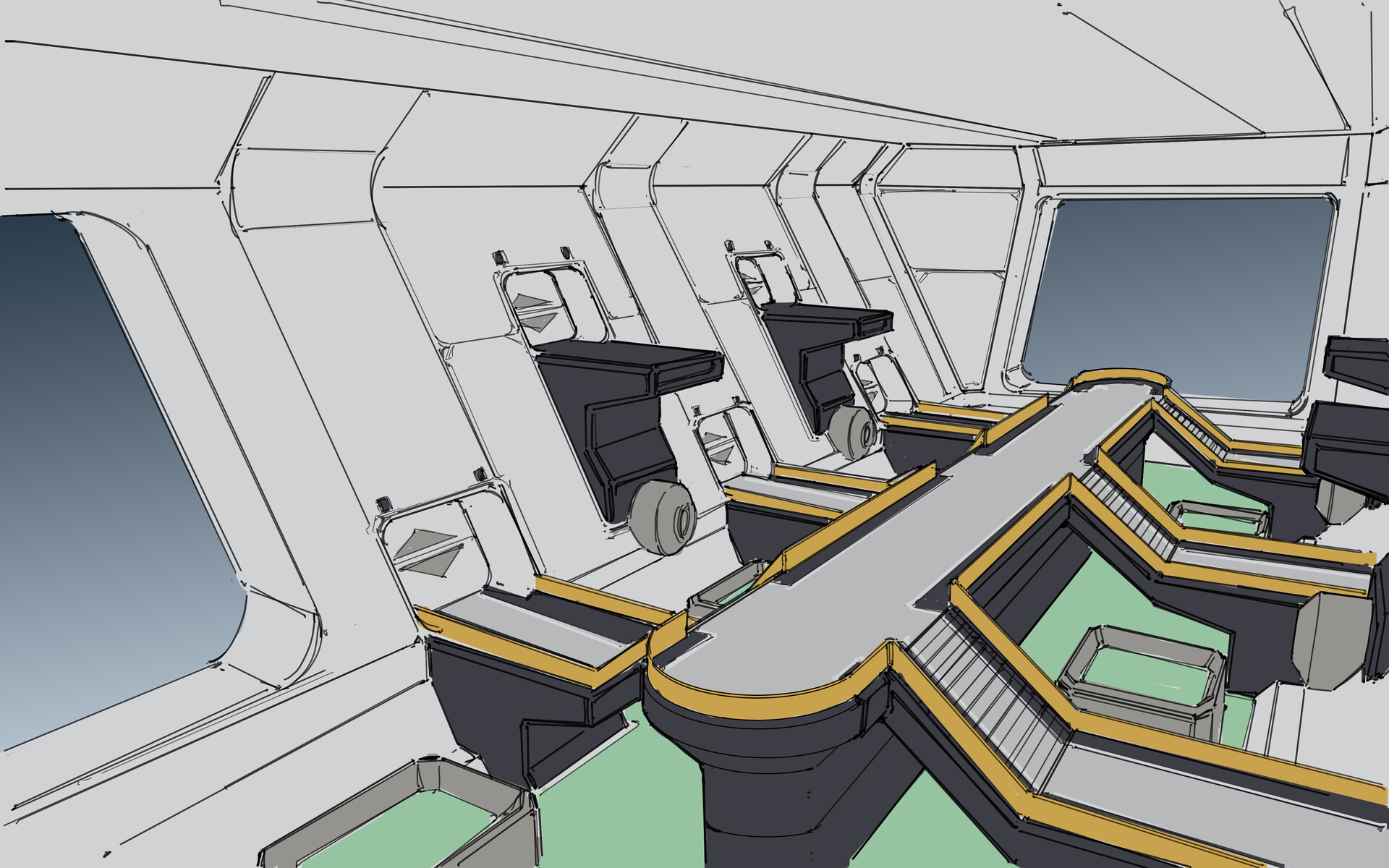 George Brad - Spaceship Interior