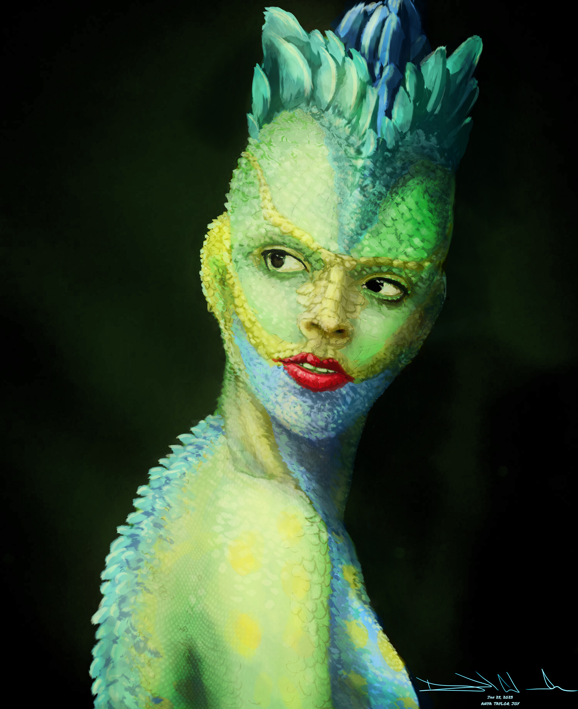 ArtStation - Anya Taylor Joy Lizard Person