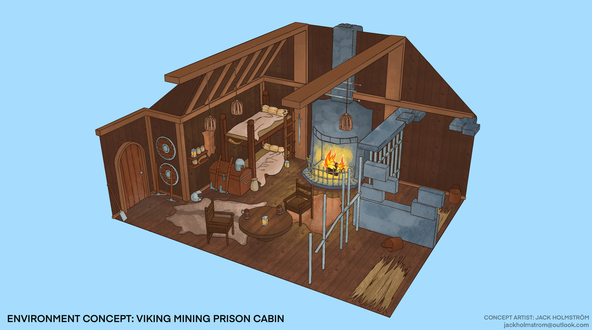 ArtStation - Viking Mining Prison Interior Concept