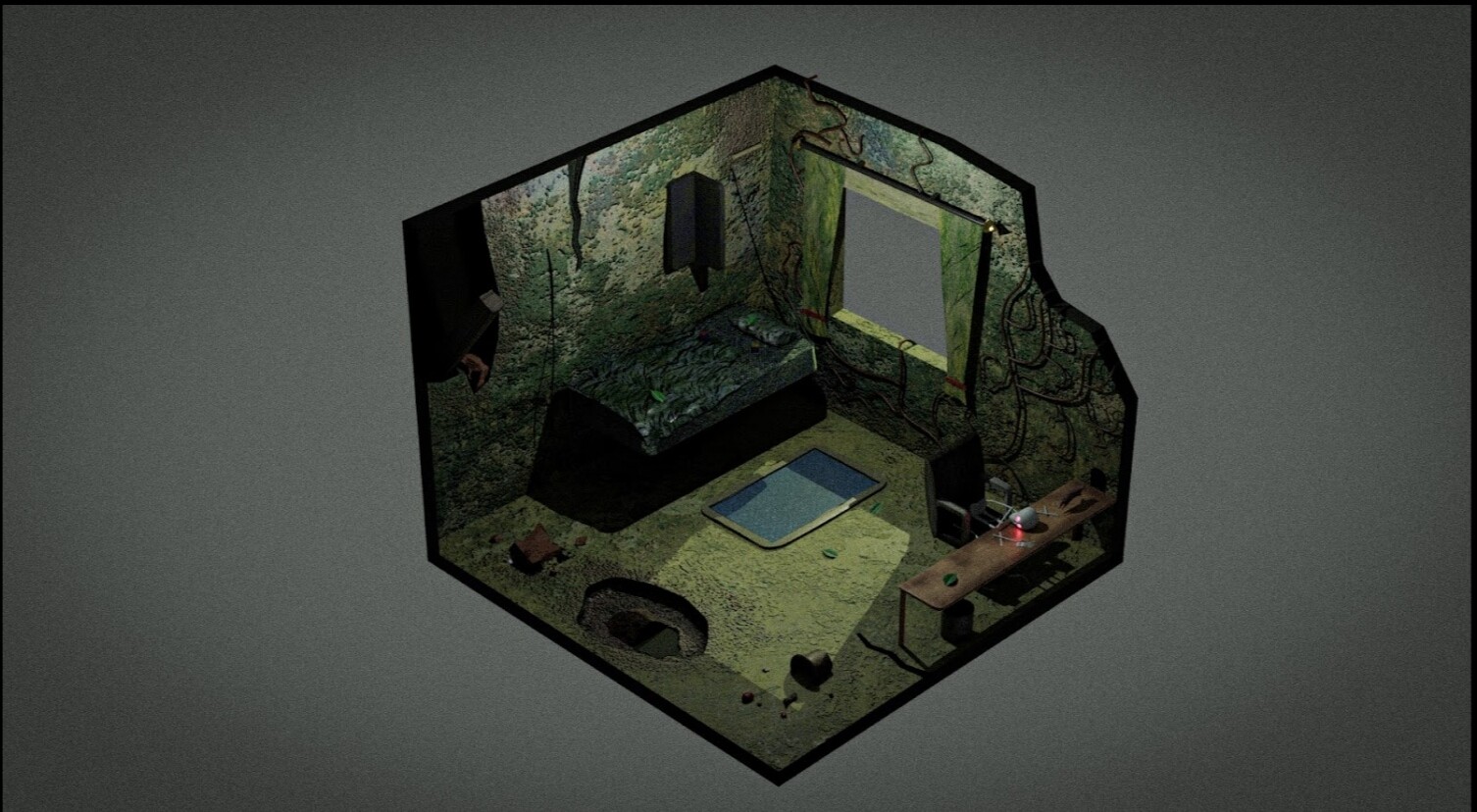 ArtStation - Isometric room Solarpunk style