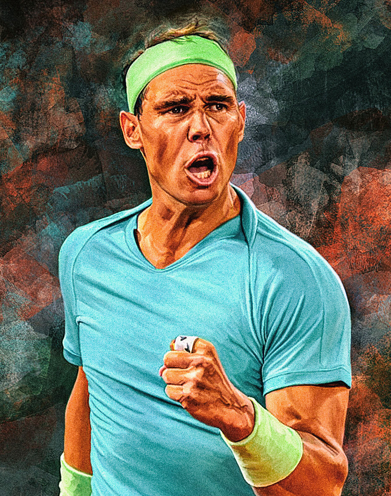 Sam Brannan - Rafael Nadal roar at RG French open 2024. Digital artwork ...