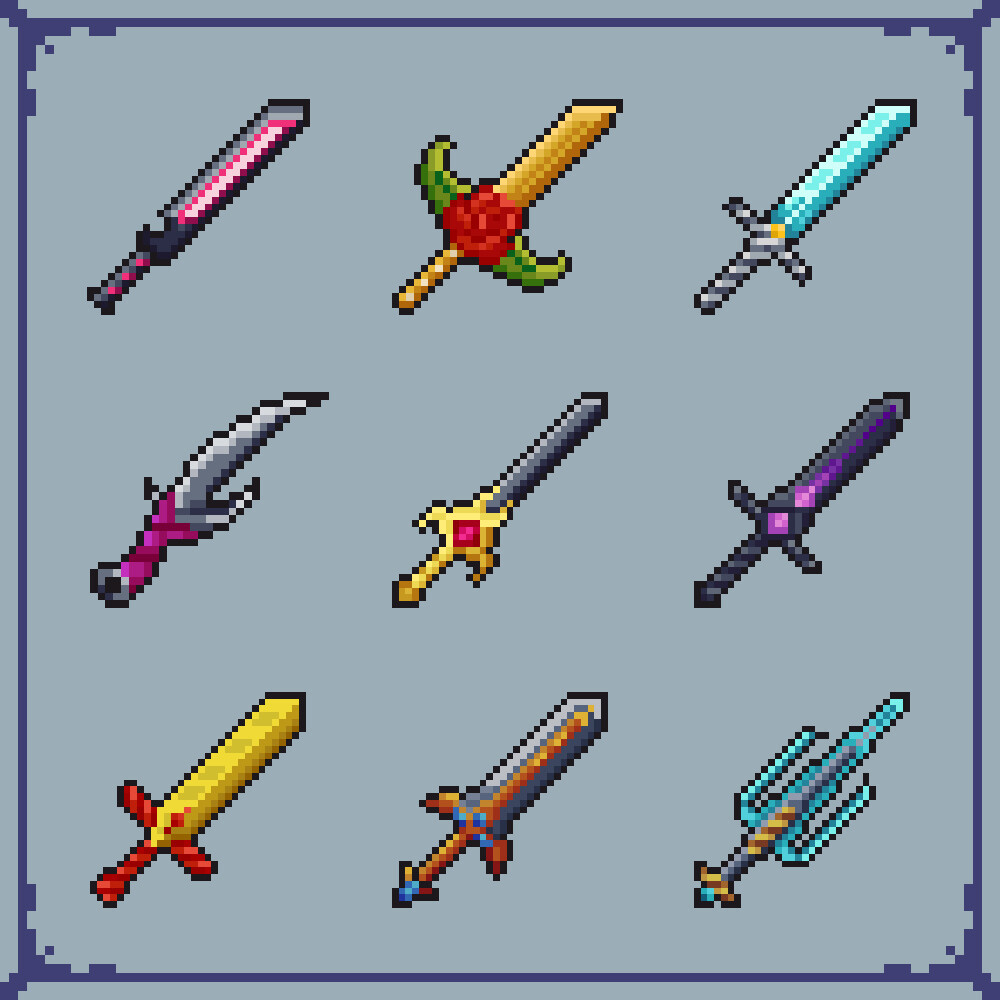 ArtStation - Minecraft WEAPONS pack #9 32x32