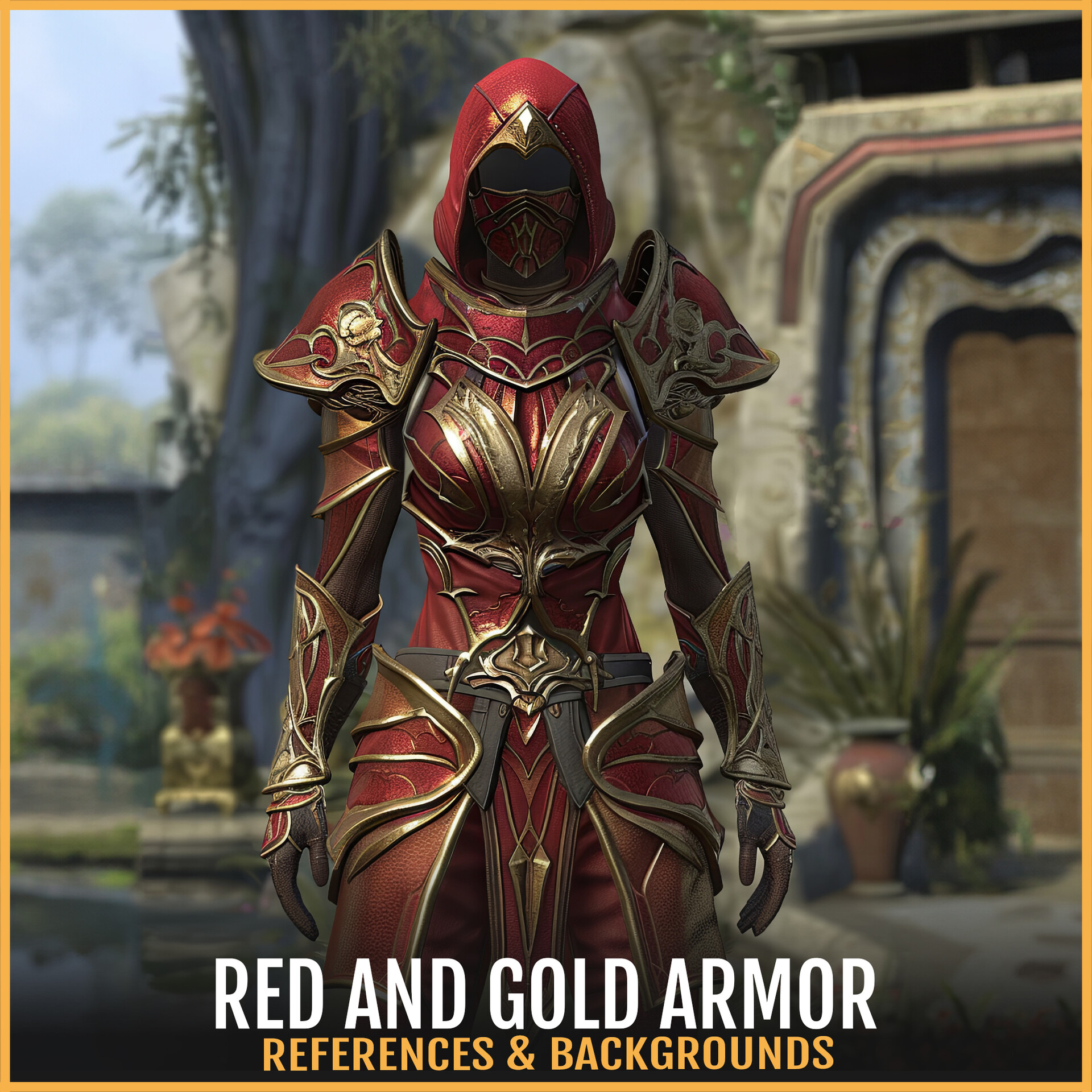 ArtStation - 505 Red and gold armor