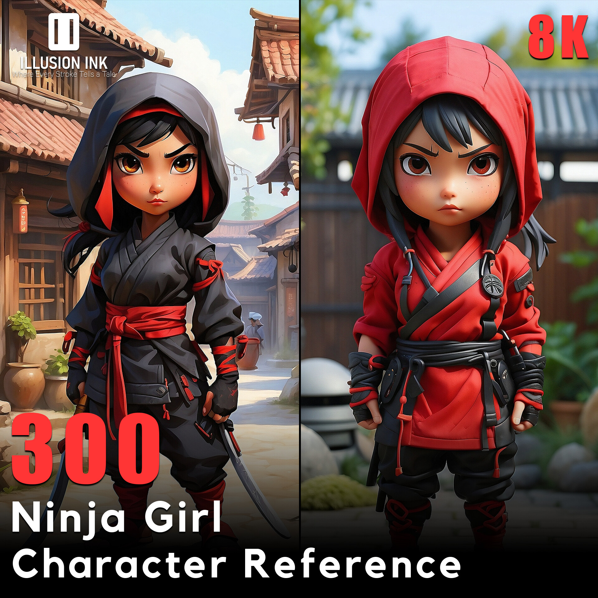 ArtStation - 300 Ninja Girl Characters | 8K