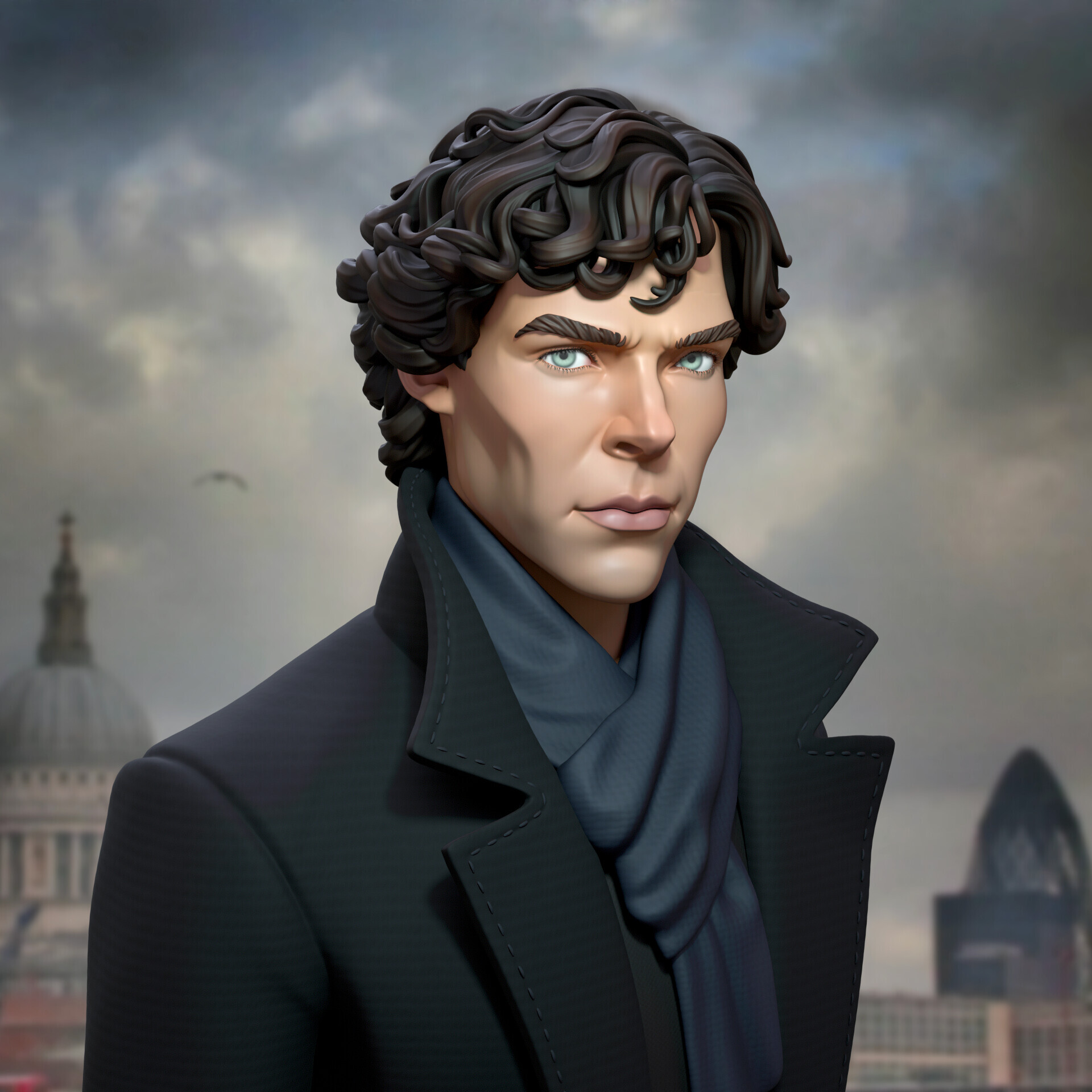 ArtStation - Sherlock Holmes Benedict Cumberbatch