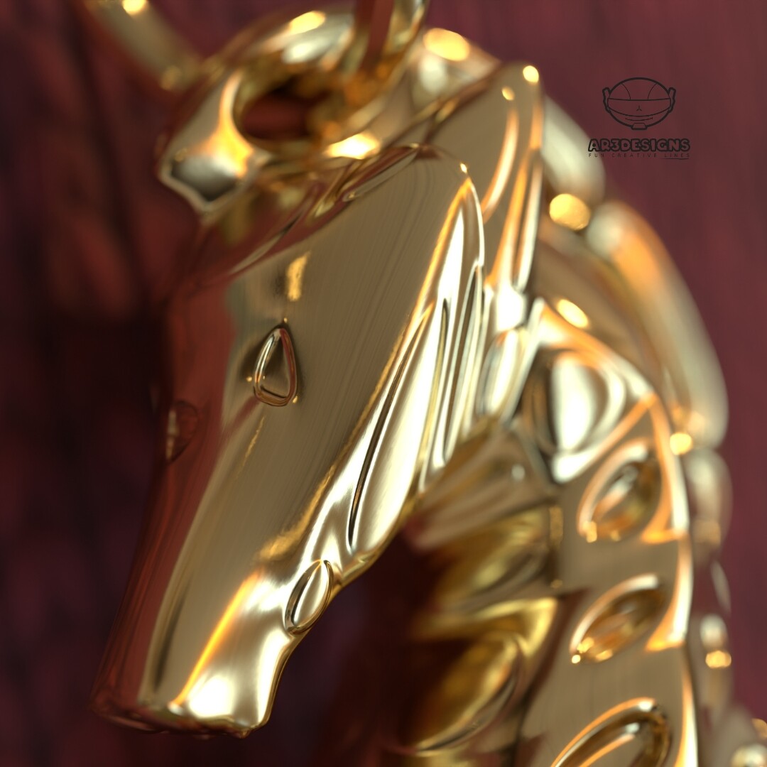 ArtStation - Jewelry Mech Chess Knight Pendant