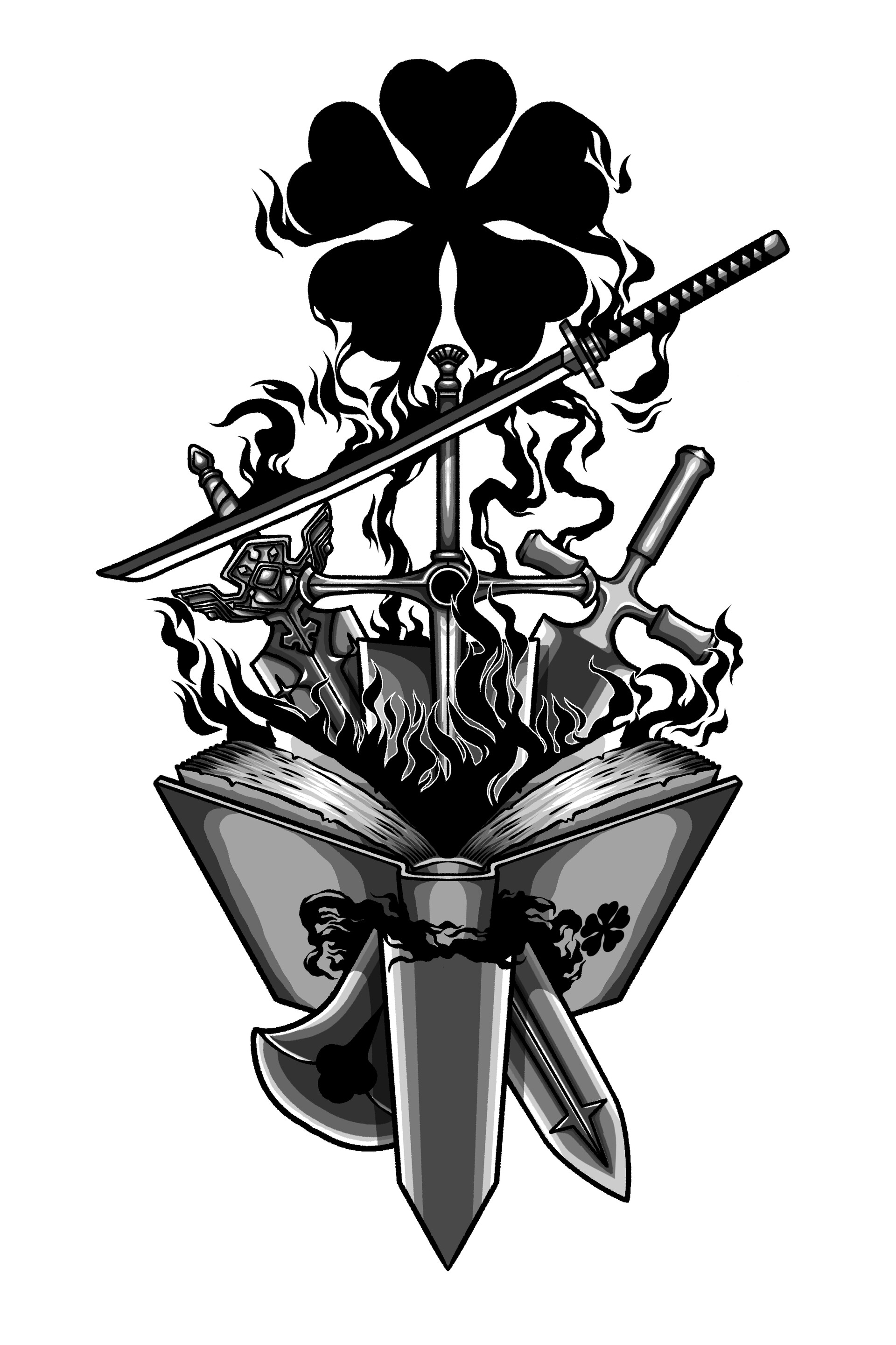 Black clover symbol tattoo | Orangetattooshop.com