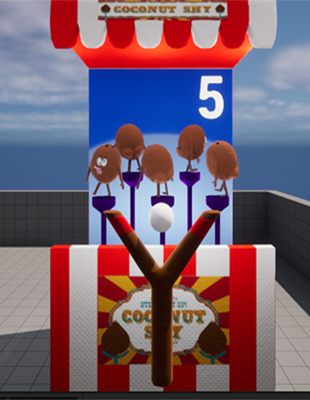 ArtStation - Coconut Shy Game - Personal Project Creative Media HNC 2024