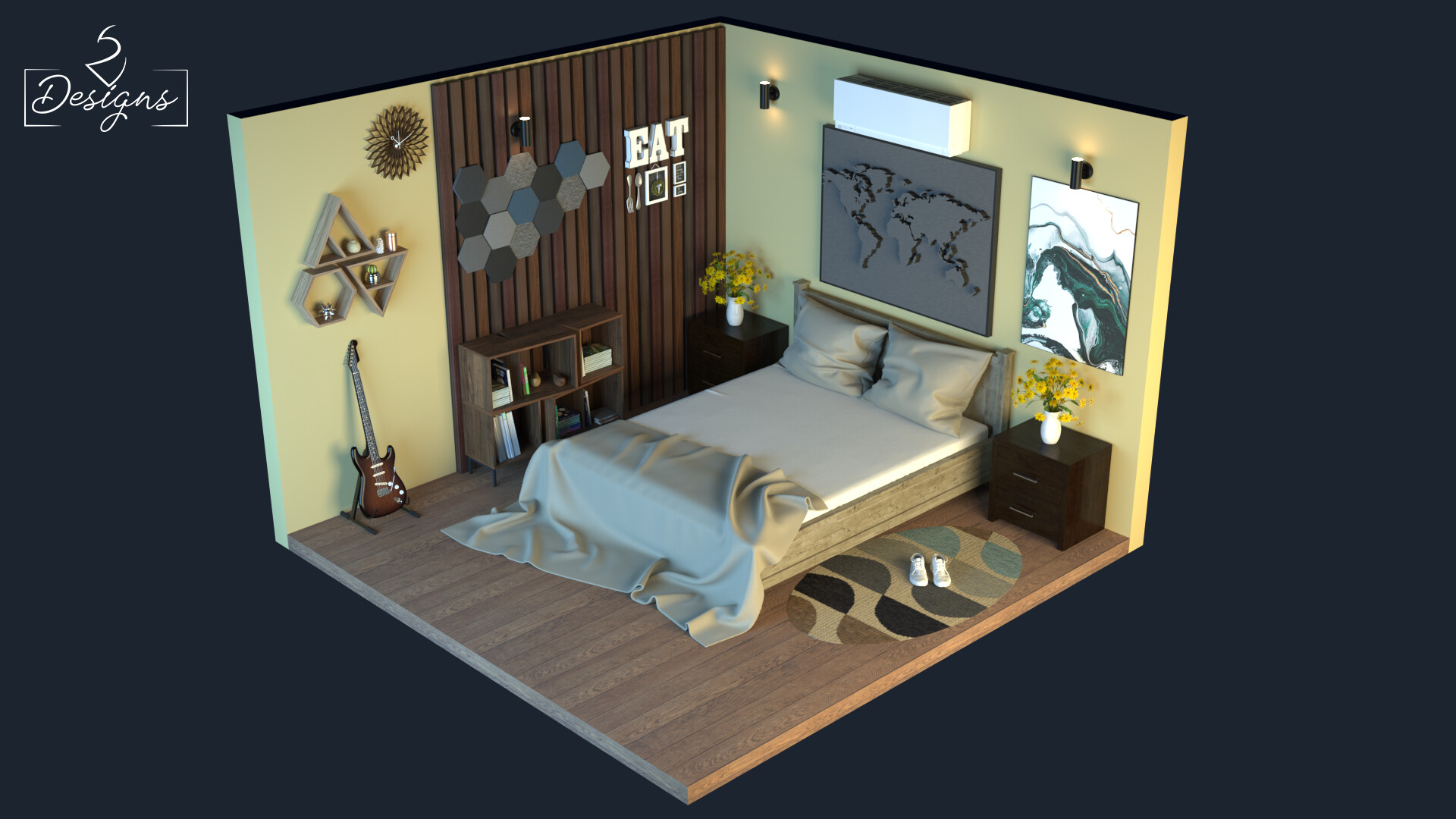 ArtStation - ISOMETRIC BEDROOM
