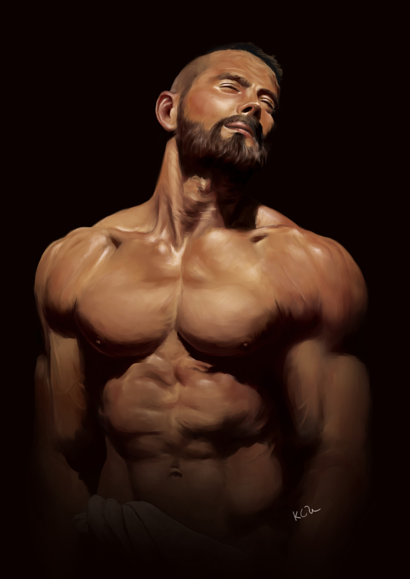 ArtStation - Striking Portrait: Muscular Bearded Man Portrait