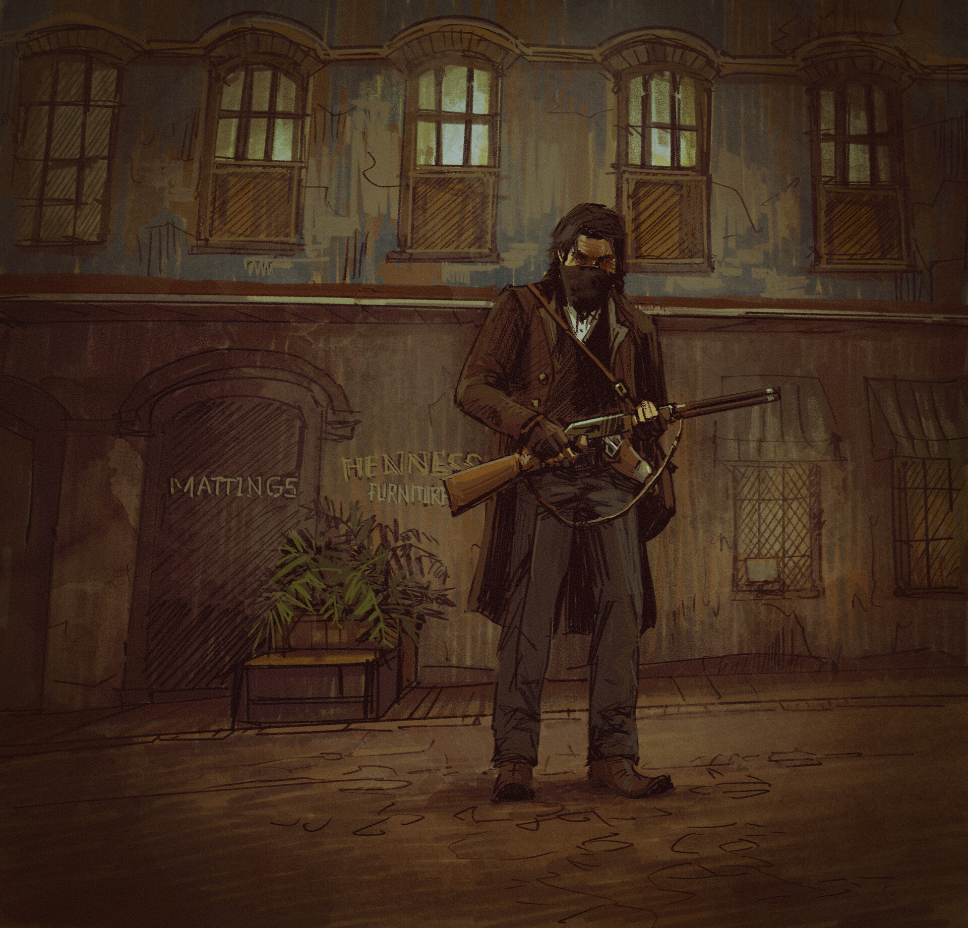 ArtStation - Sketch from RDR2 screenshot