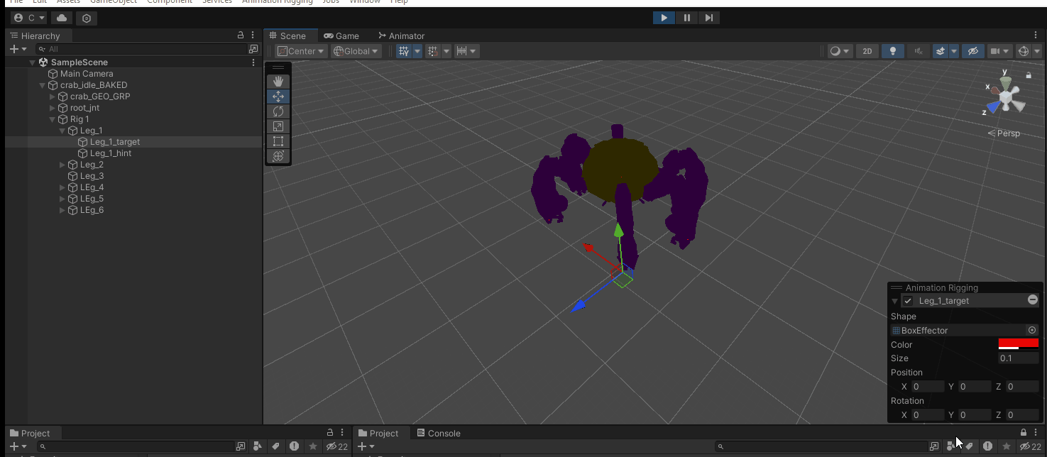 ChrisMurilloArt - Unity animation rigging test for crab