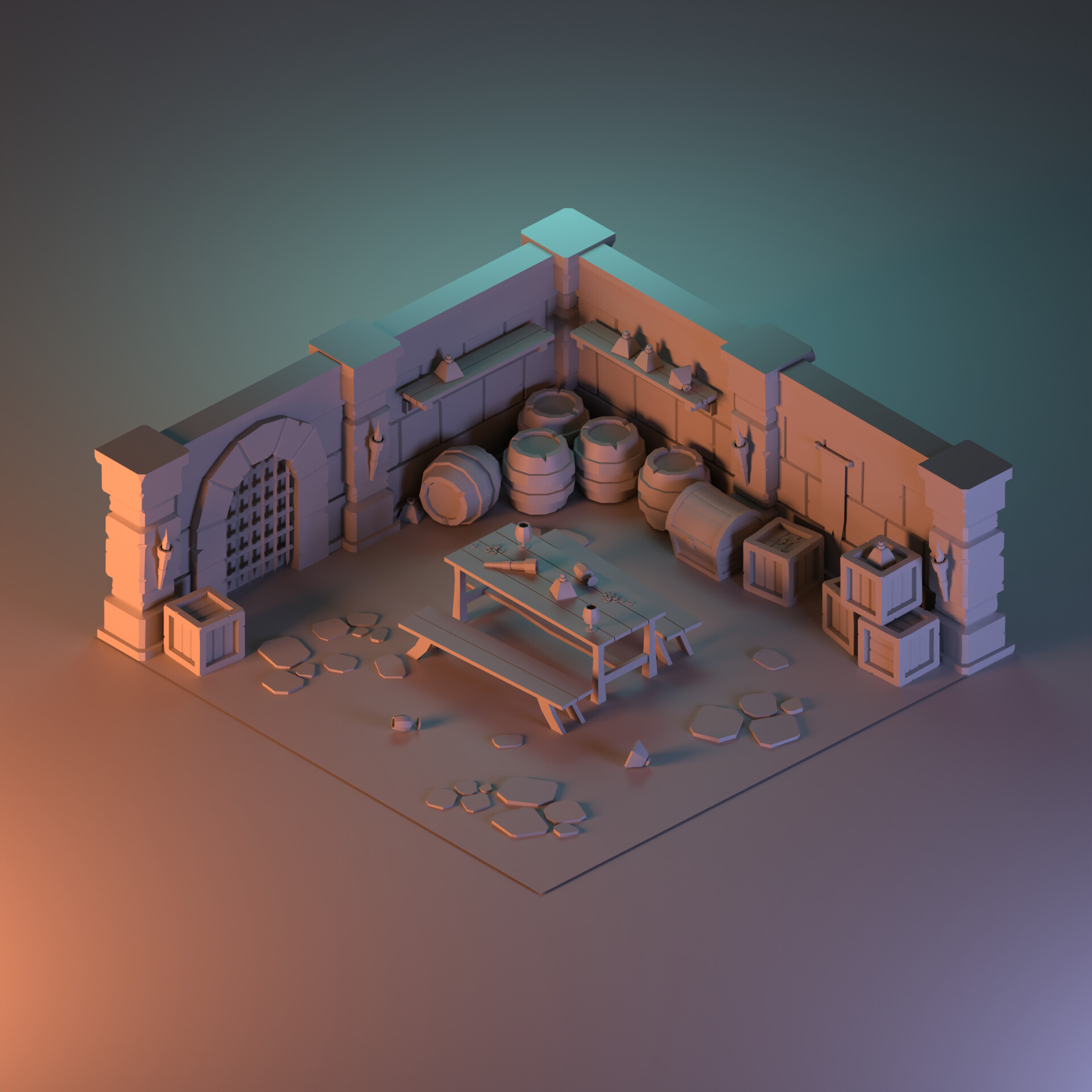 Naruparn P. - Isometric Scene: Stylized Dungeon