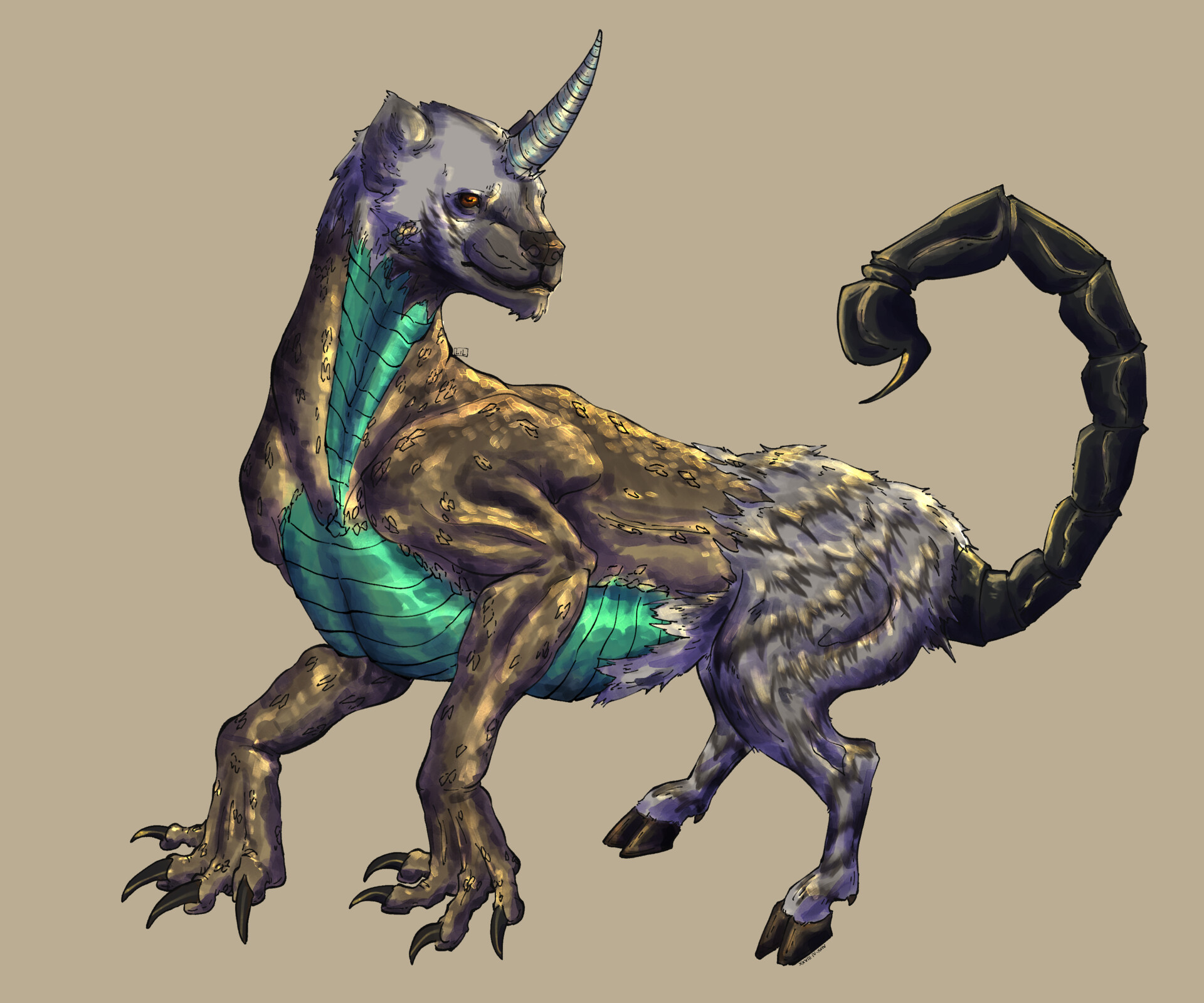 ArtStation - Hyena Dragon Chimera-Commission