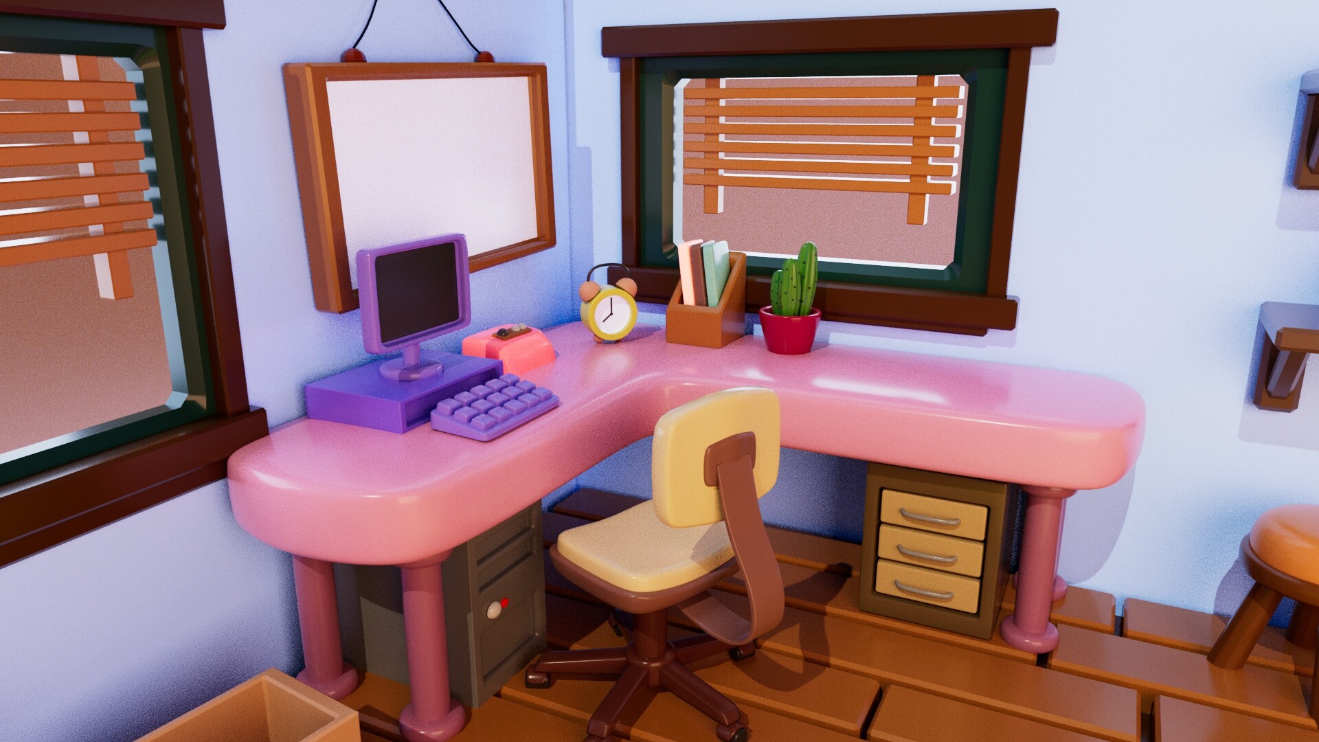 ArtStation - Quick Interior Study Room!