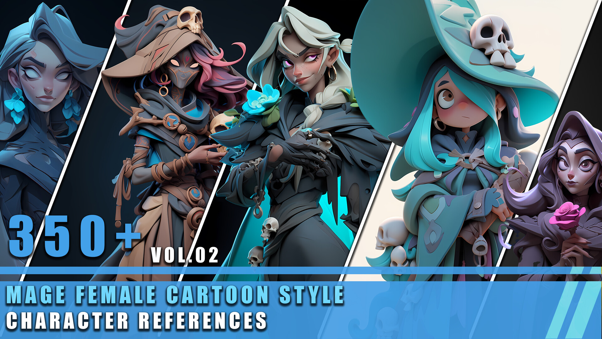 WaterLaw's Studio - 350+ Mage Female Cartoon Style - Character References Vol.02